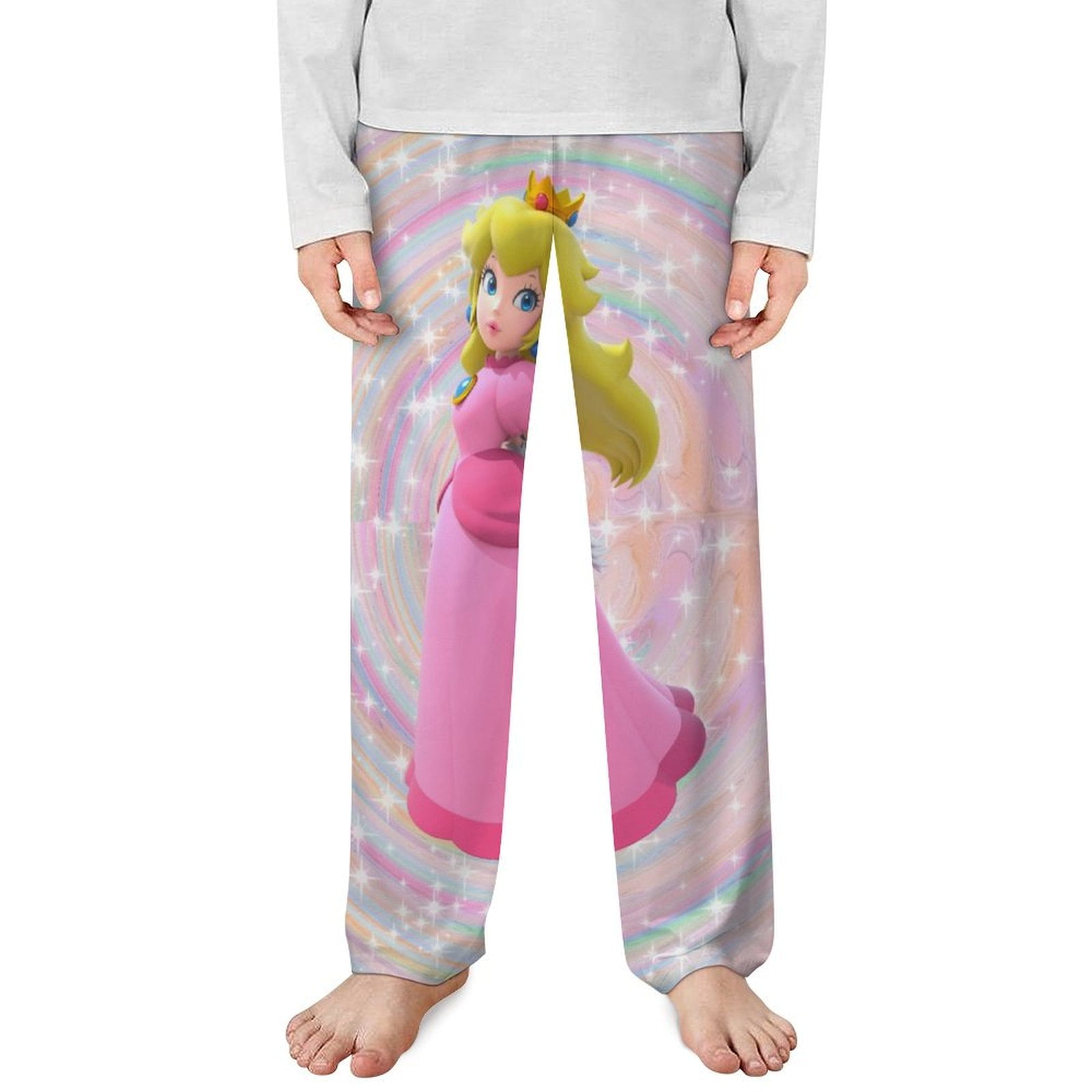 Mario Princess Peach Pajama Pants for Girls Kids Anime Sleep Bottoms ...