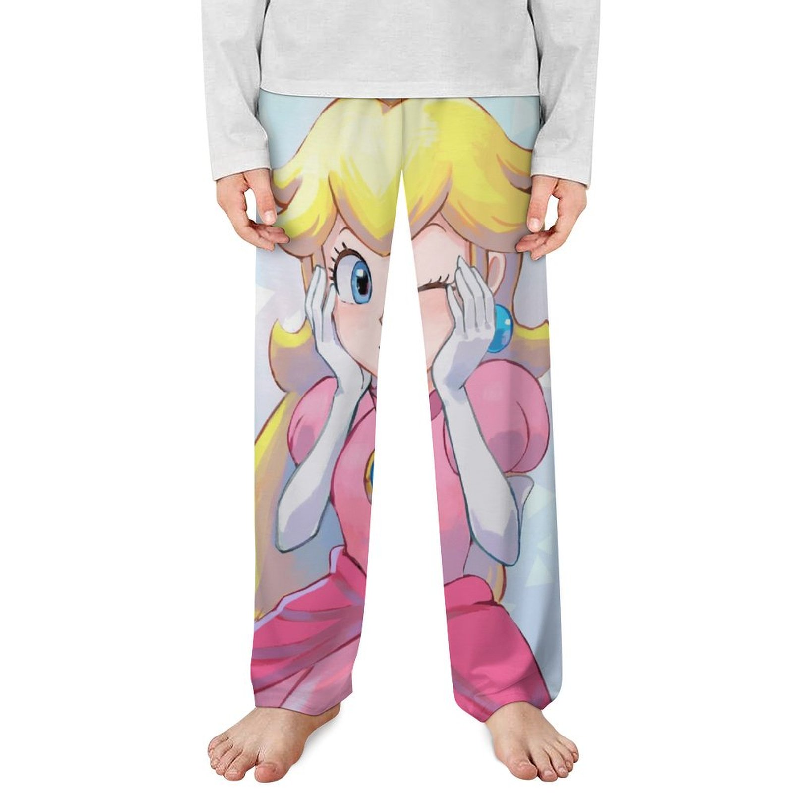 Mario Princess Peach Pajama Pants for Girls Kids Anime Sleep Bottoms ...