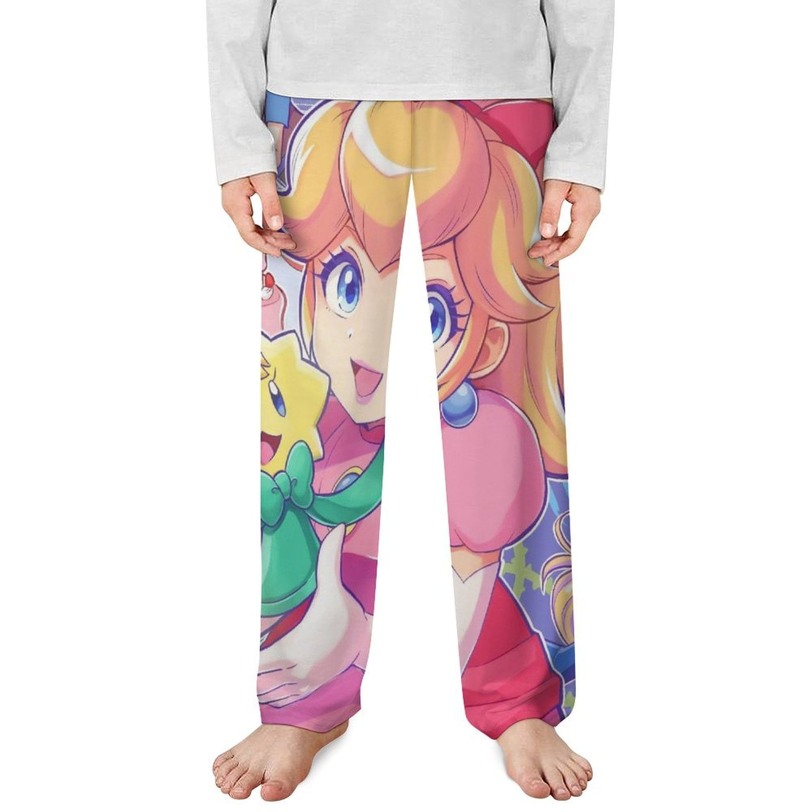 Mario Princess Peach Pajama Pants for Girls Kids Anime Sleep Bottoms ...