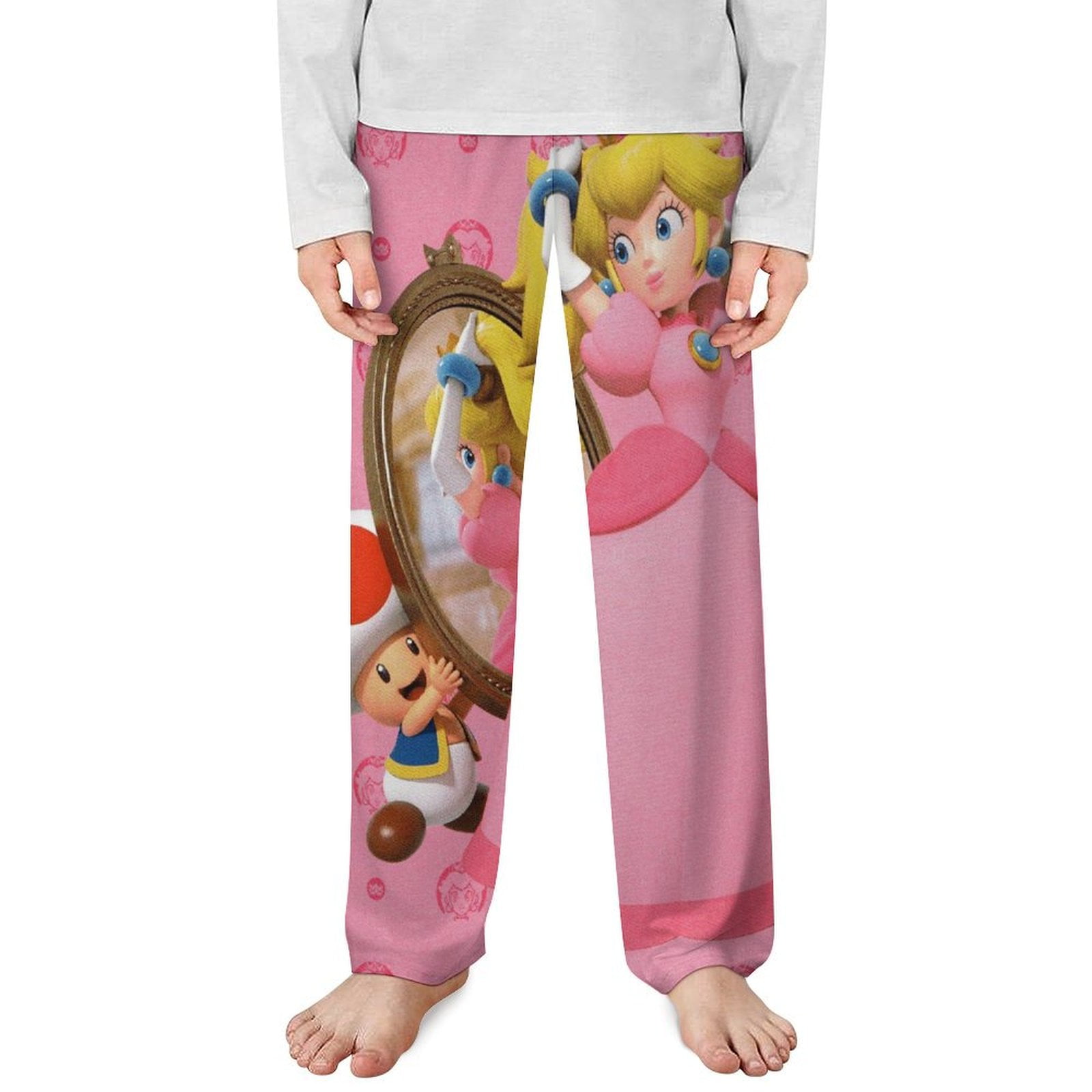 Mario Princess Peach Pajama Pants for Girls Kids Anime Sleep Bottoms ...