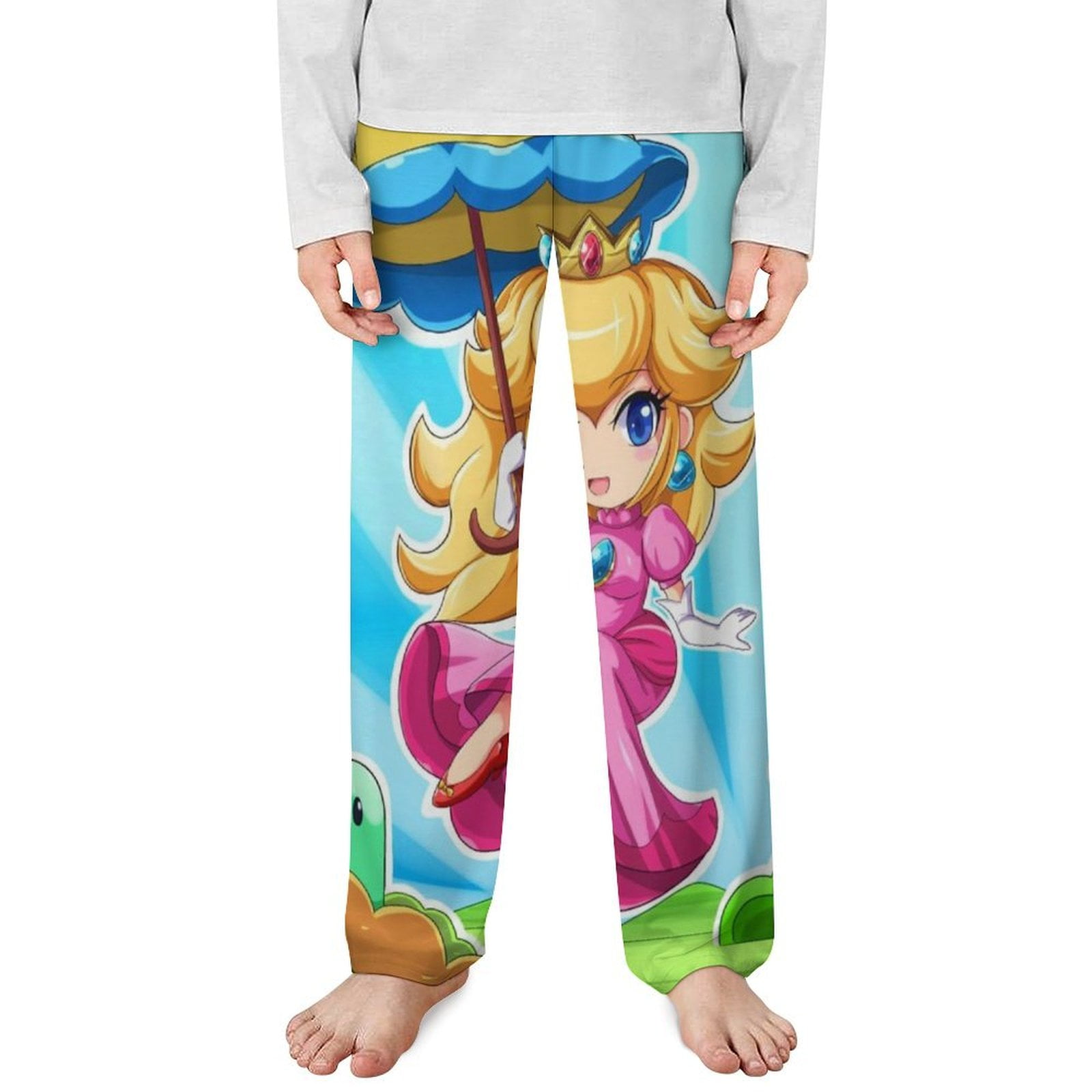 Mario Princess Peach Pajama Pants for Girls Kids Anime Sleep Bottoms ...