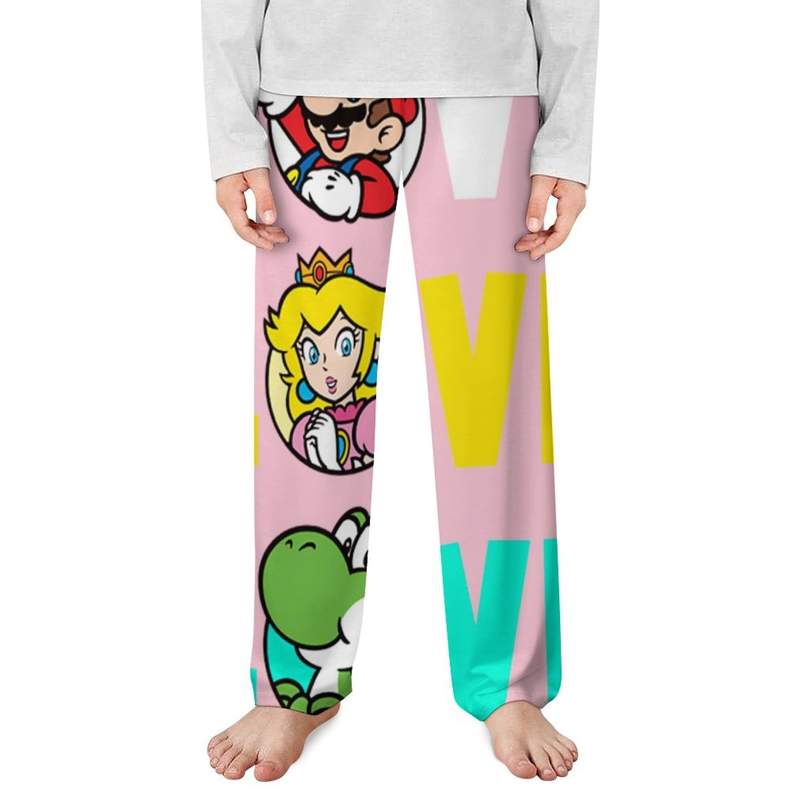 Mario Princess Peach Pajama Pants for Girls Kids Anime Sleep Bottoms ...