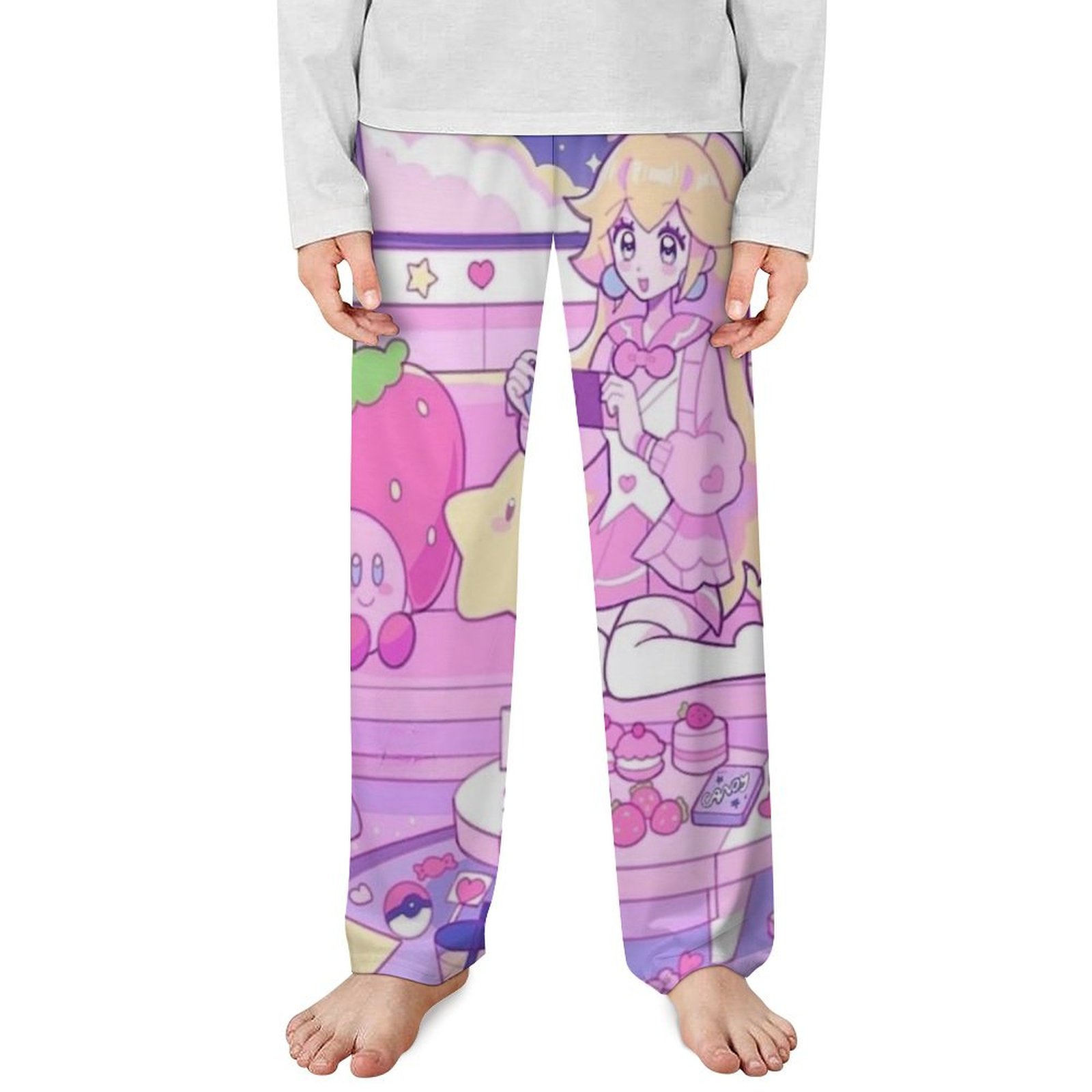 Mario Princess Peach Pajama Pants for Girls Kids Anime Sleep Bottoms ...