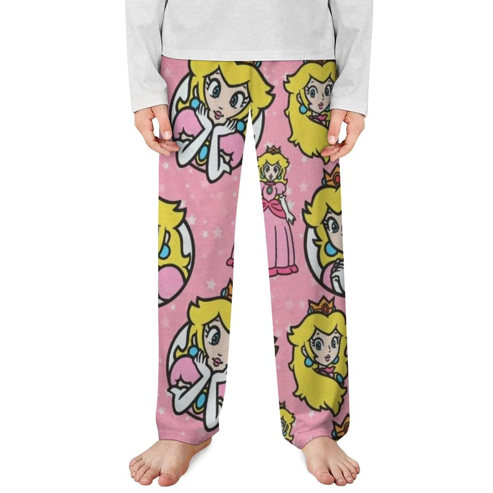 Mario Princess Peach Pajama Pants for Girls Kids Anime Sleep Bottoms ...