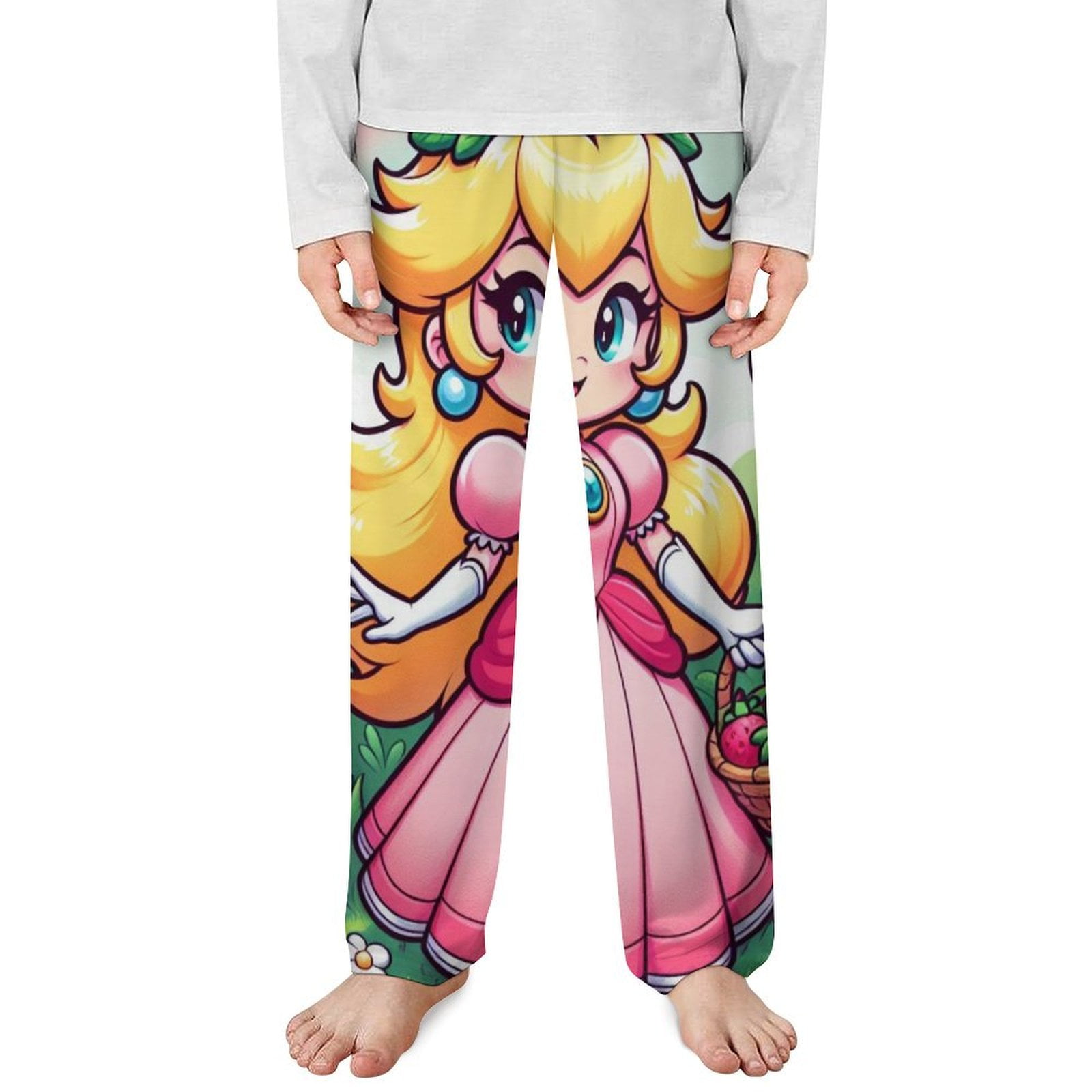 Mario Princess Peach Pajama Pants for Girls Kids Anime Sleep Bottoms ...