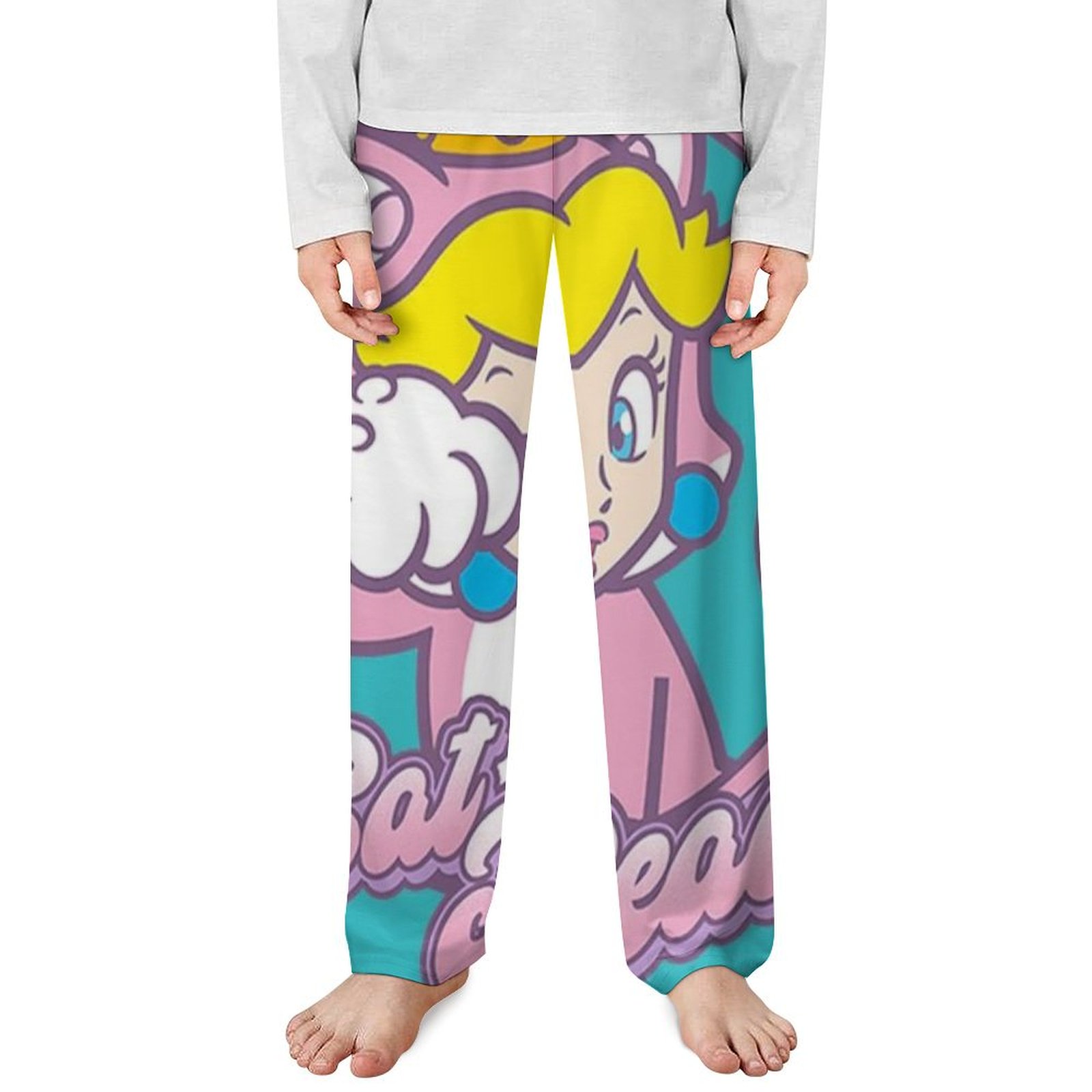 Mario Princess Peach Pajama Pants for Girls Kids Anime Sleep Bottoms ...