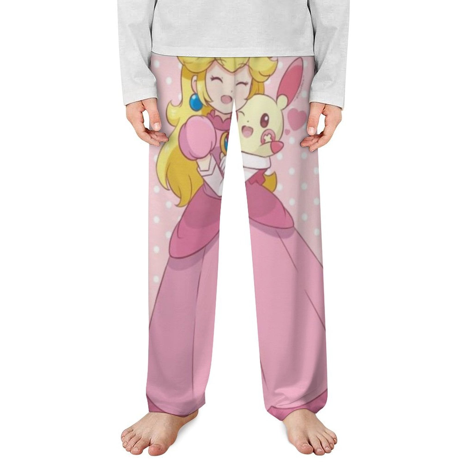 Mario Princess Peach Pajama Pants for Girls Kids Anime Sleep Bottoms ...