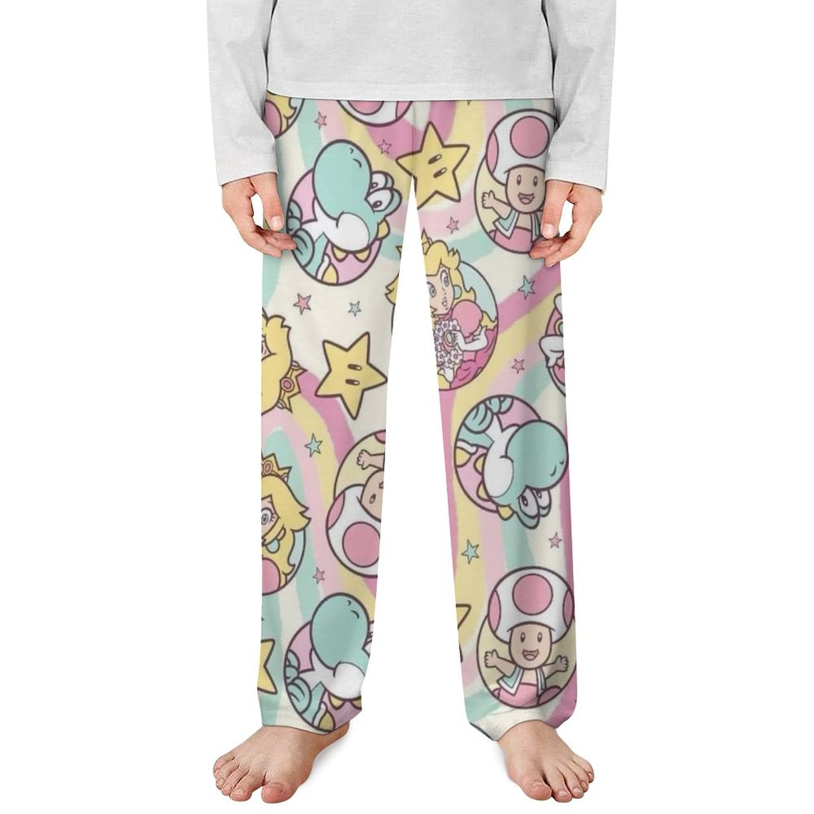 Mario Princess Peach Pajama Pants for Girls Kids Anime Sleep Bottoms ...