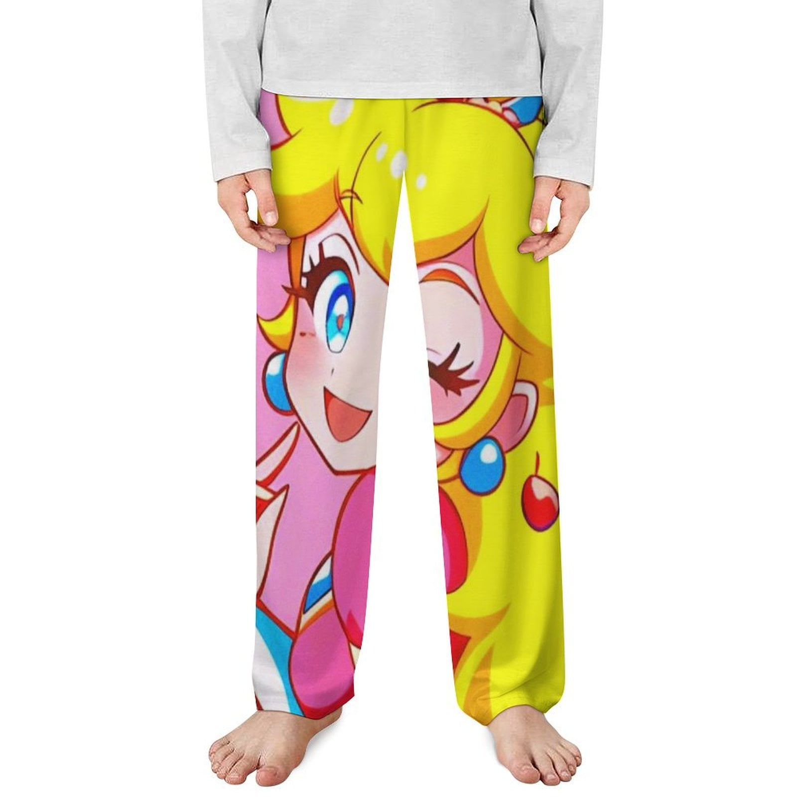 Mario Princess Peach Pajama Pants for Girls Kids Anime Sleep Bottoms ...