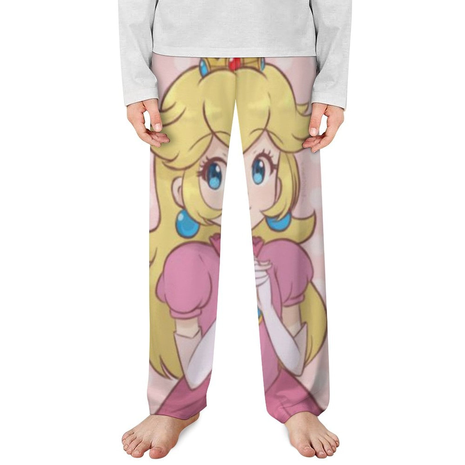 Mario Princess Peach Pajama Pants for Girls Kids Anime Sleep Bottoms ...