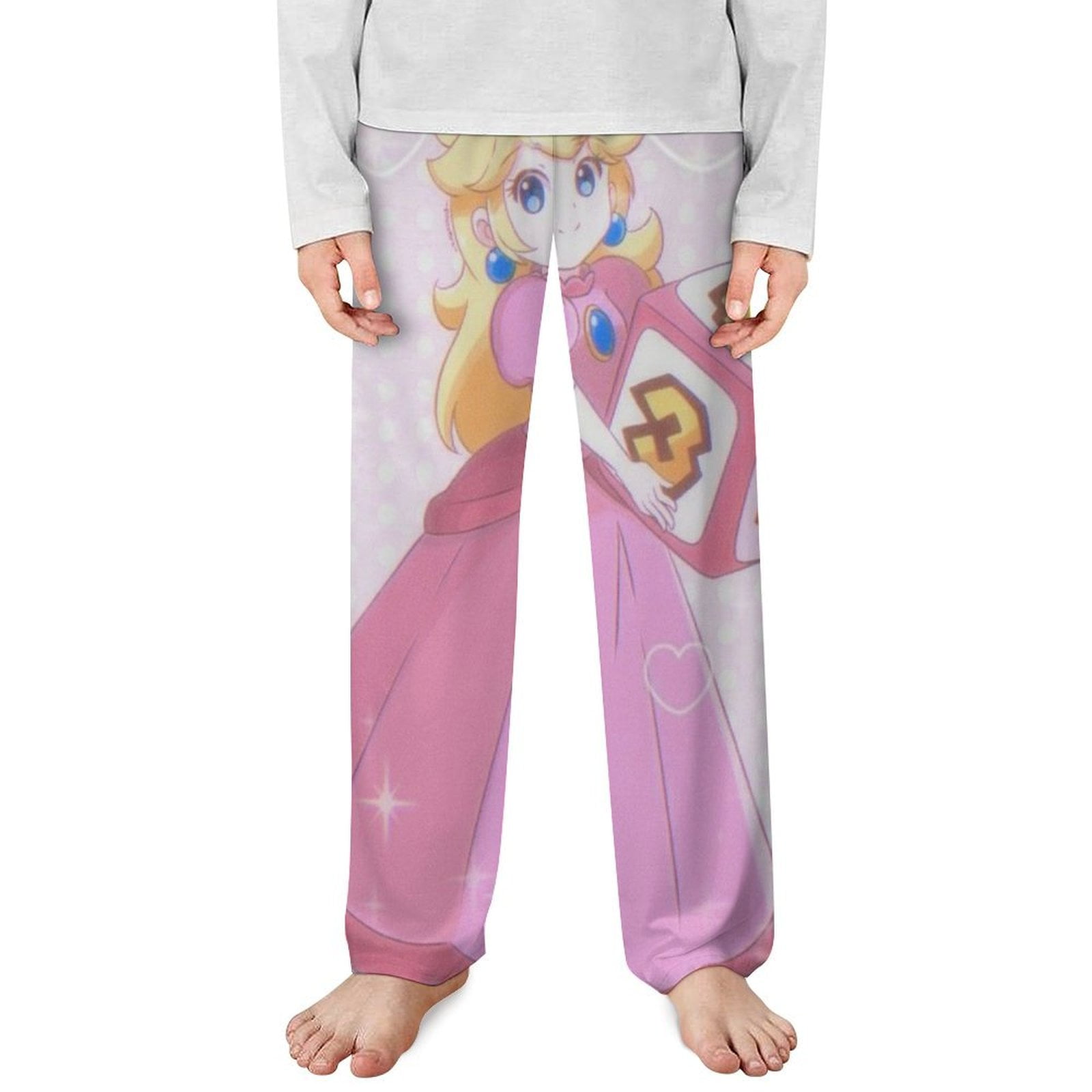 Mario Princess Peach Pajama Pants for Girls Kids Anime Sleep Bottoms ...