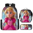 Mario Princess Peach Princess Student Backpack 3-Piece Set Mario ...