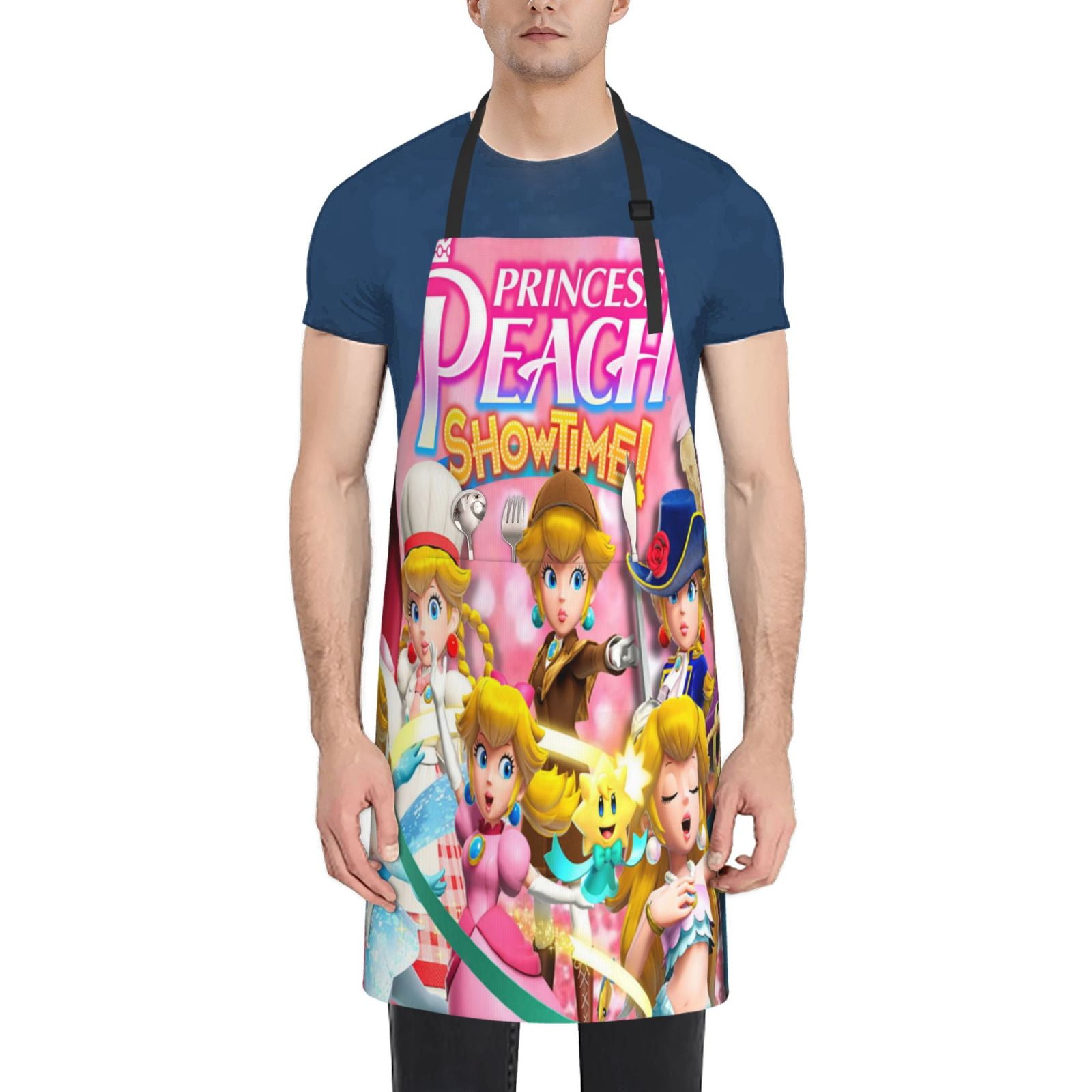 Mario Princess Peach Waterproof Cooking Aprons, Adjustable Bib Soft ...