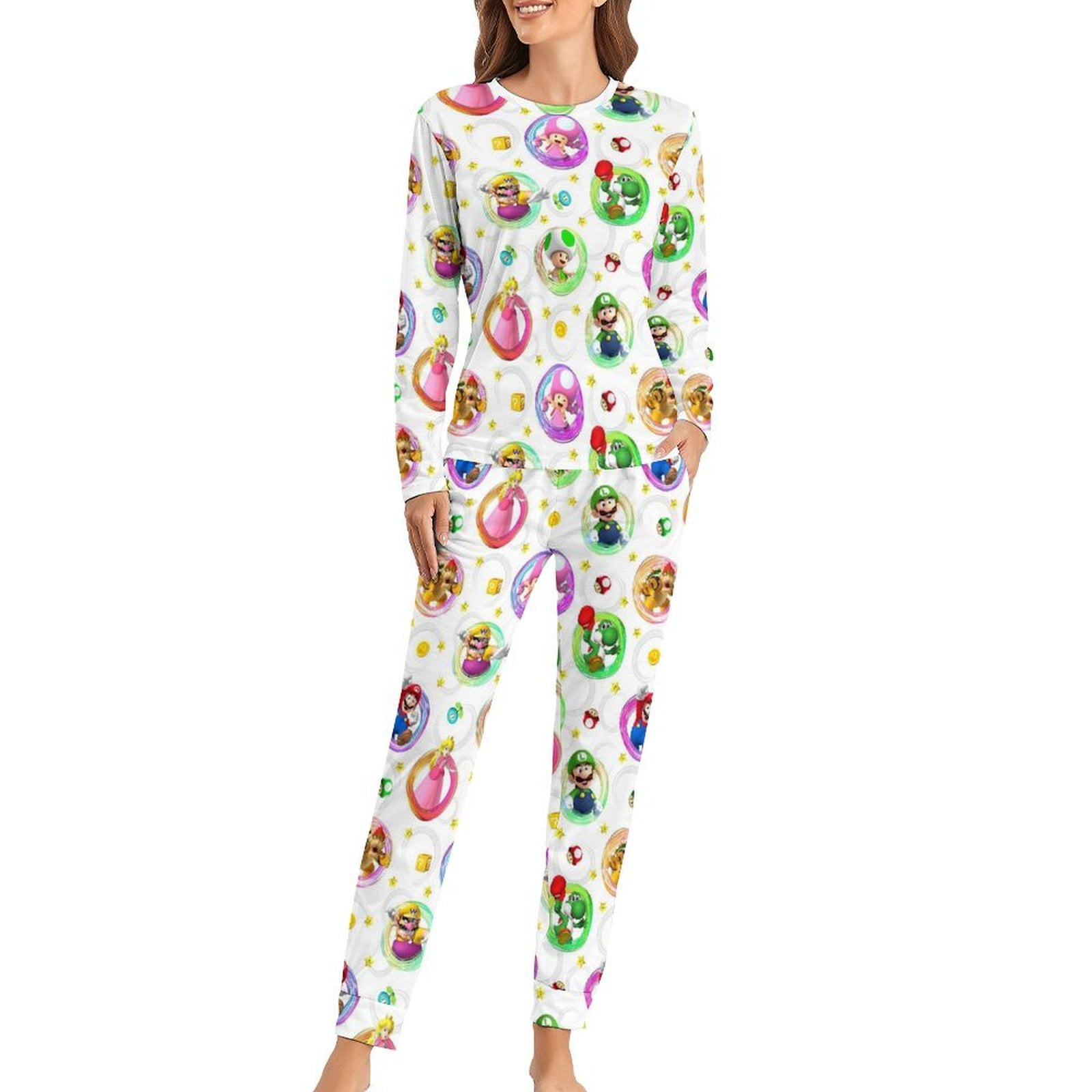 Mario Princess Peach Women's Pajamas and Home Clothes Set XL - Walmart.com