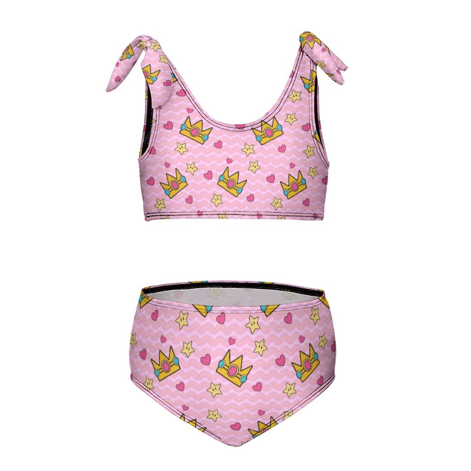 Mario Princess Peach swimsuit for Girl Cute Teen Girls 2 Piece High ...