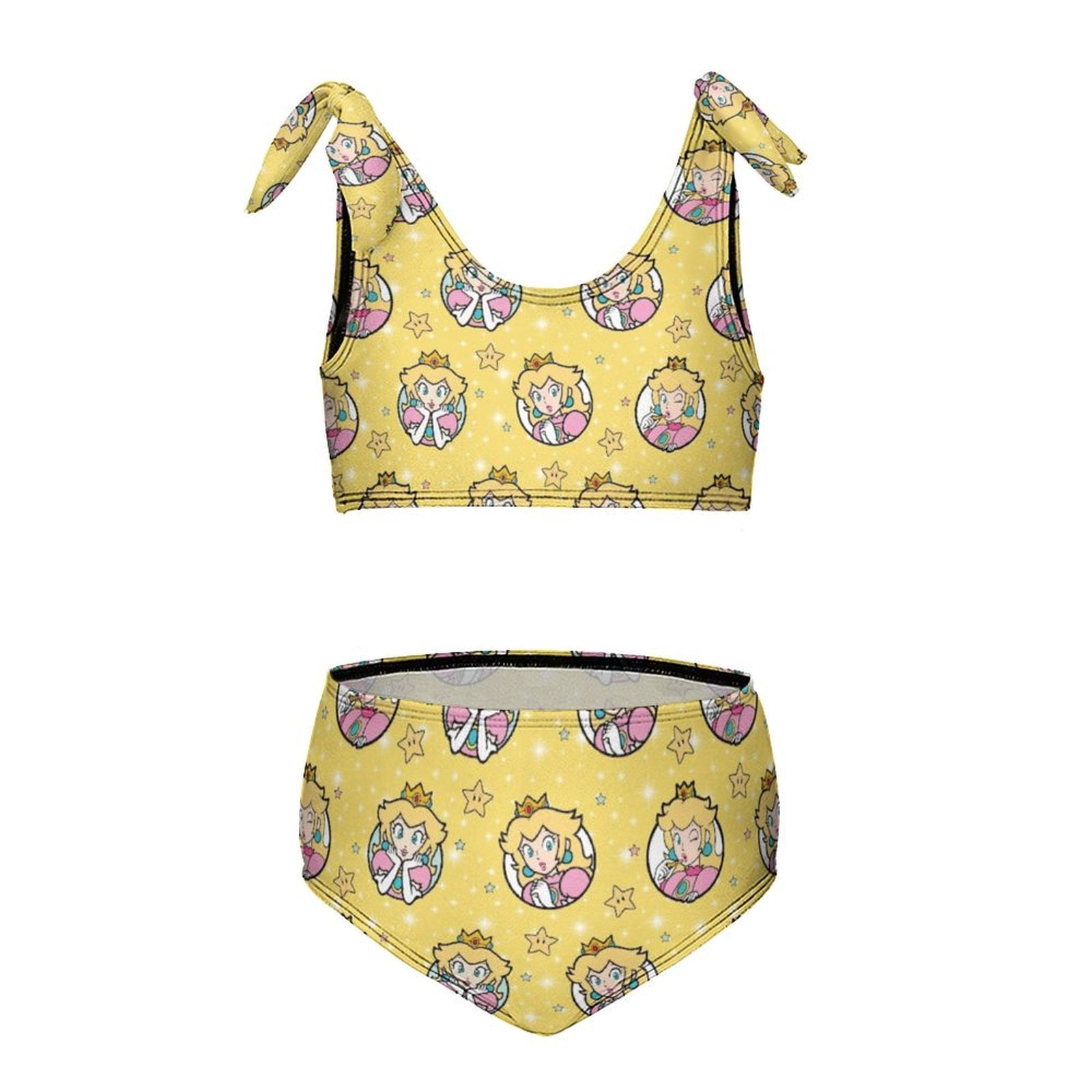 Mario Princess Peach swimsuit for Girl Cute Teen Girls 2 Piece High ...