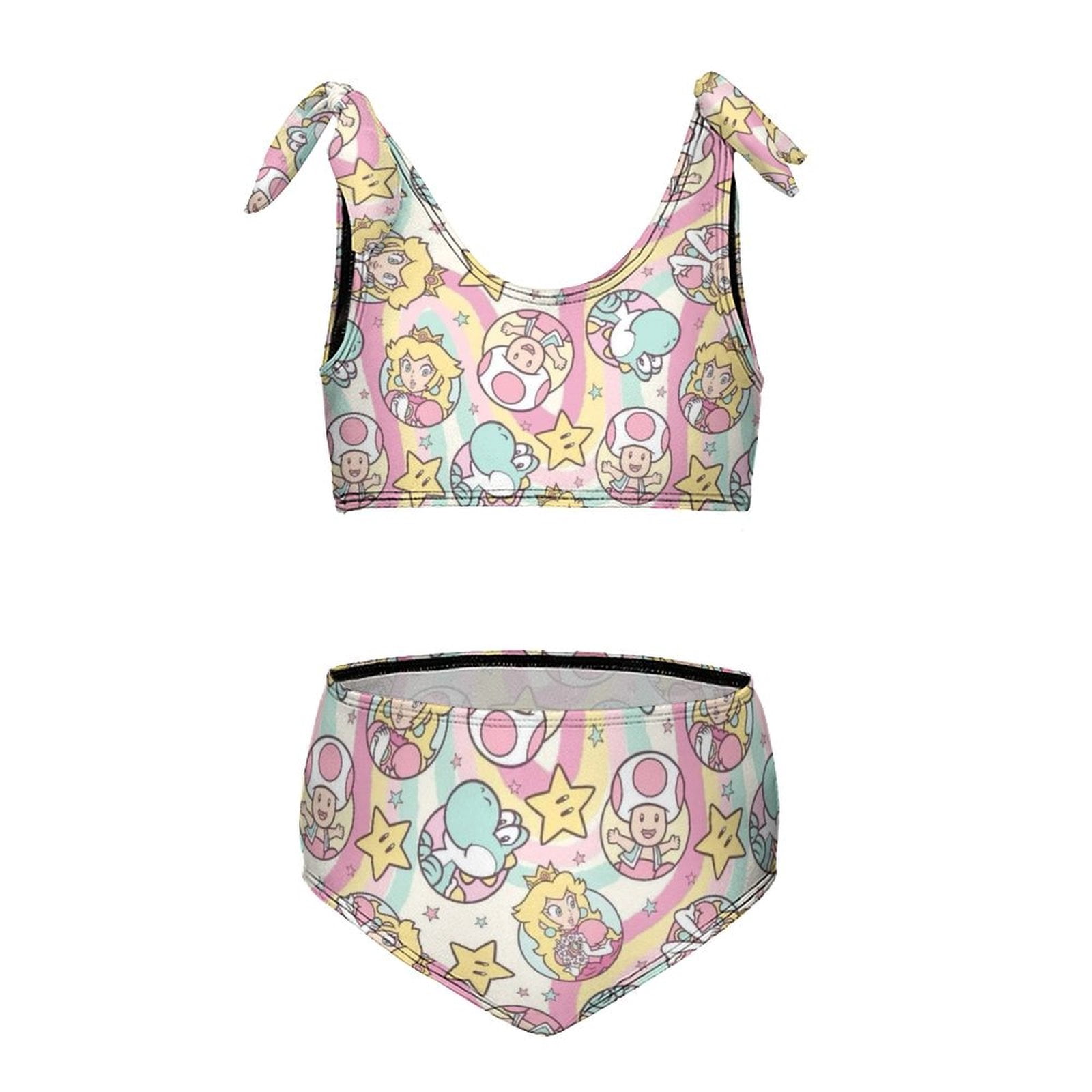 Mario Princess Peach swimsuit for Girl Cute Teen Girls 2 Piece High ...