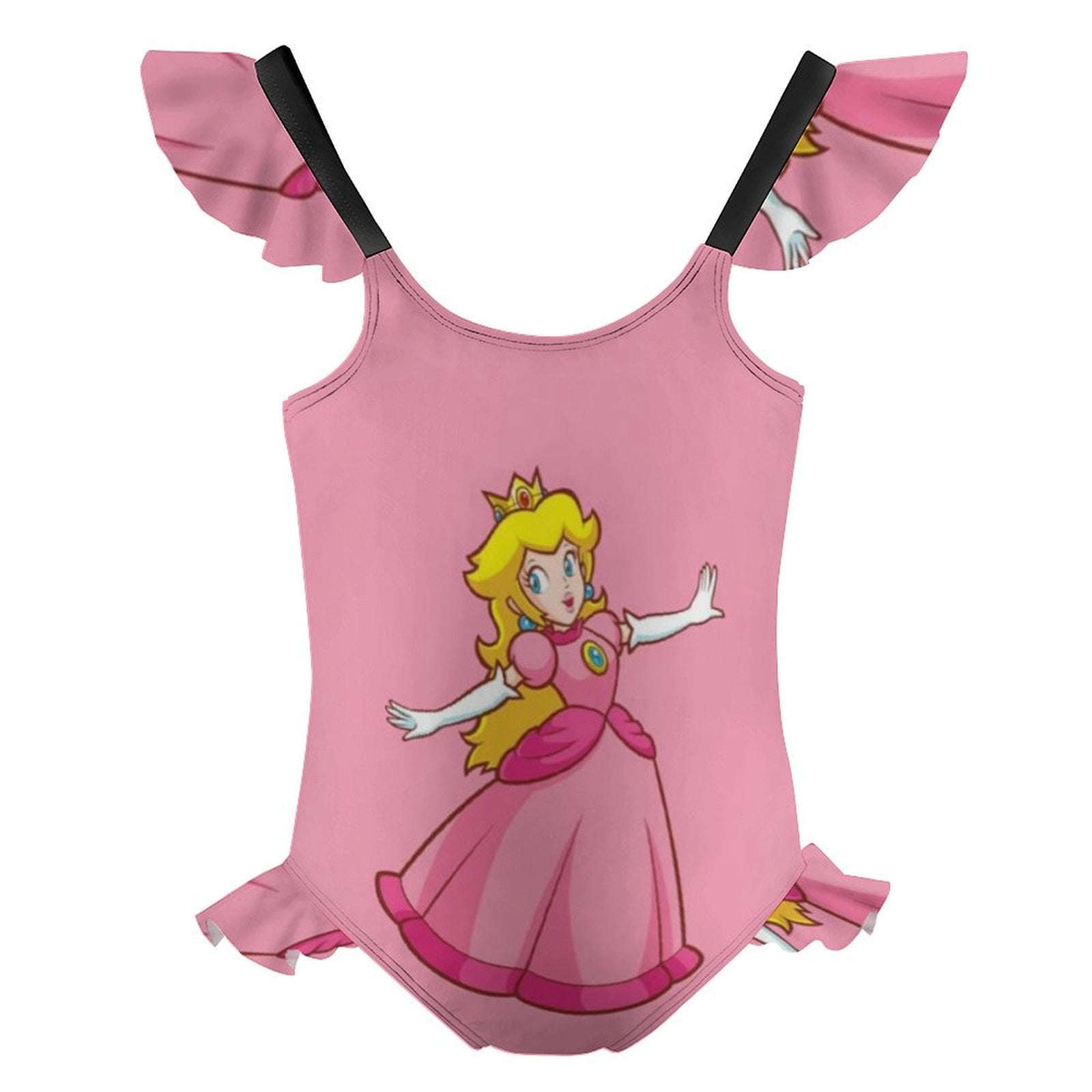 Mario Princess Peach swimsuit for Girl Cute Teen Girls One Piece Ruffle ...