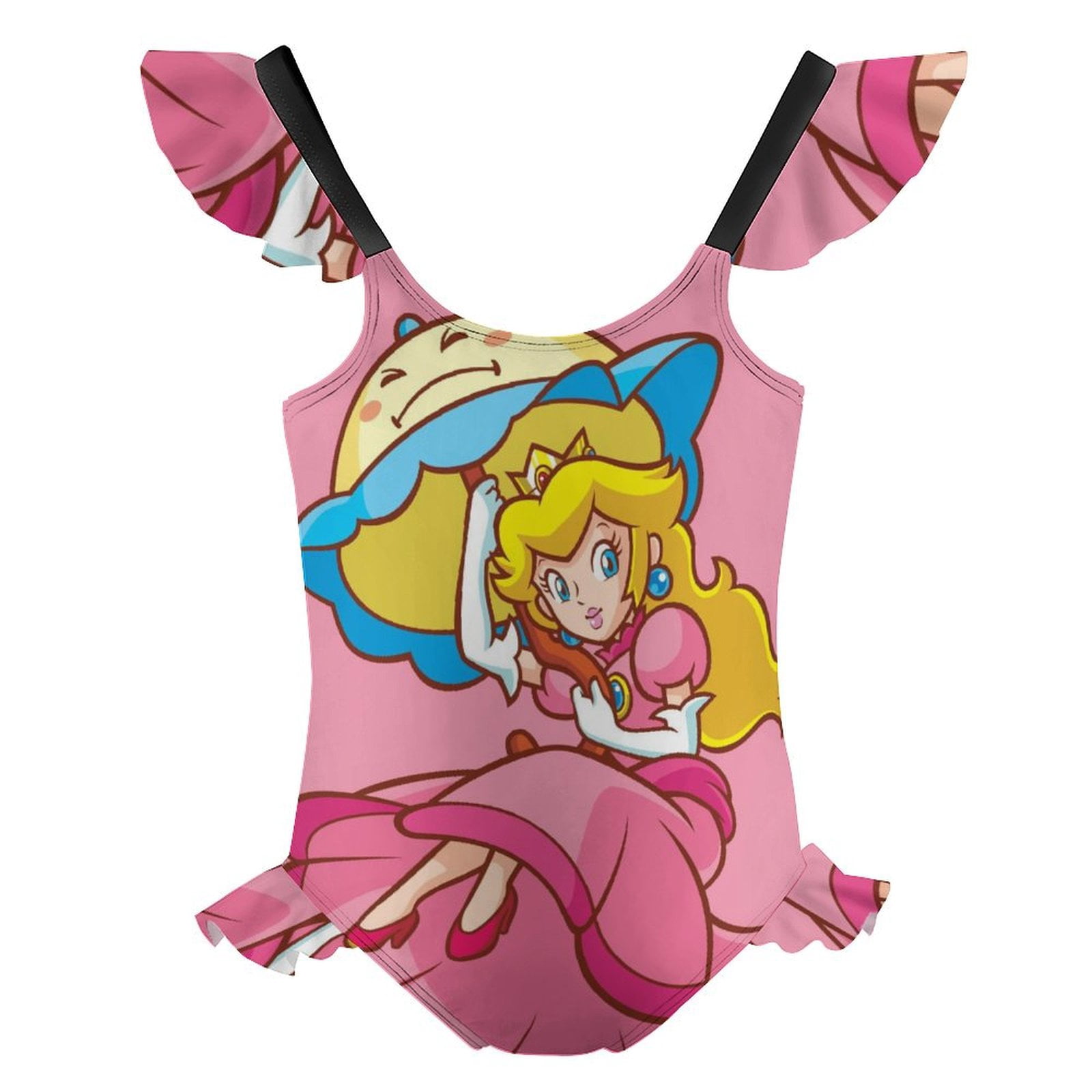 Mario Princess Peach swimsuit for Girl Cute Teen Girls One Piece Ruffle ...