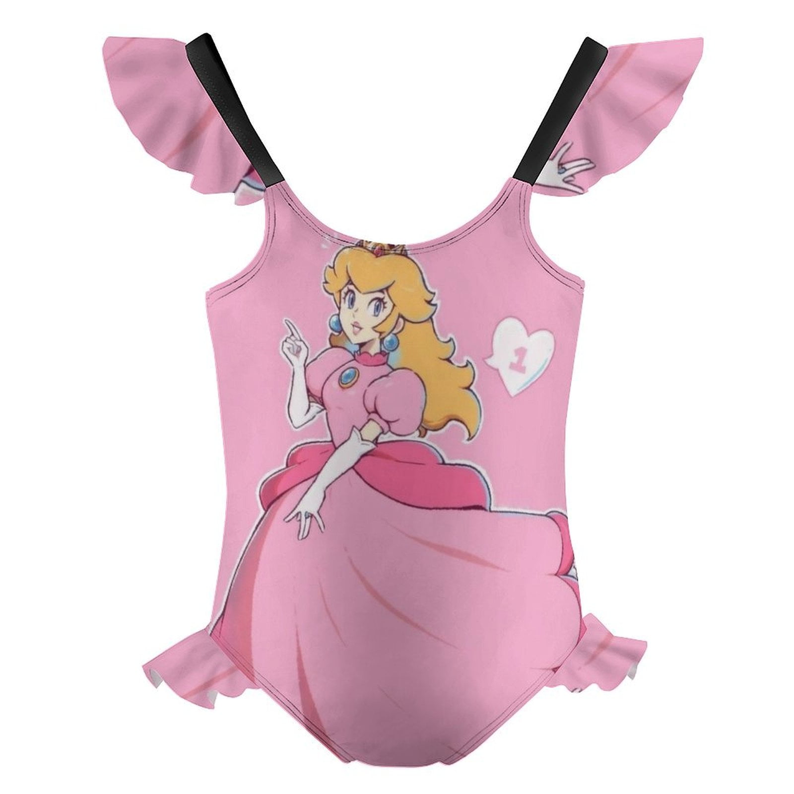 Mario Princess Peach swimsuit for Girl Cute Teen Girls One Piece Ruffle ...
