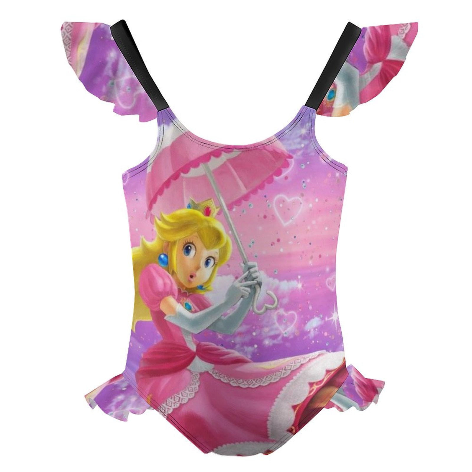 Mario Princess Peach swimsuit for Girl Cute Teen Girls One Piece Ruffle ...