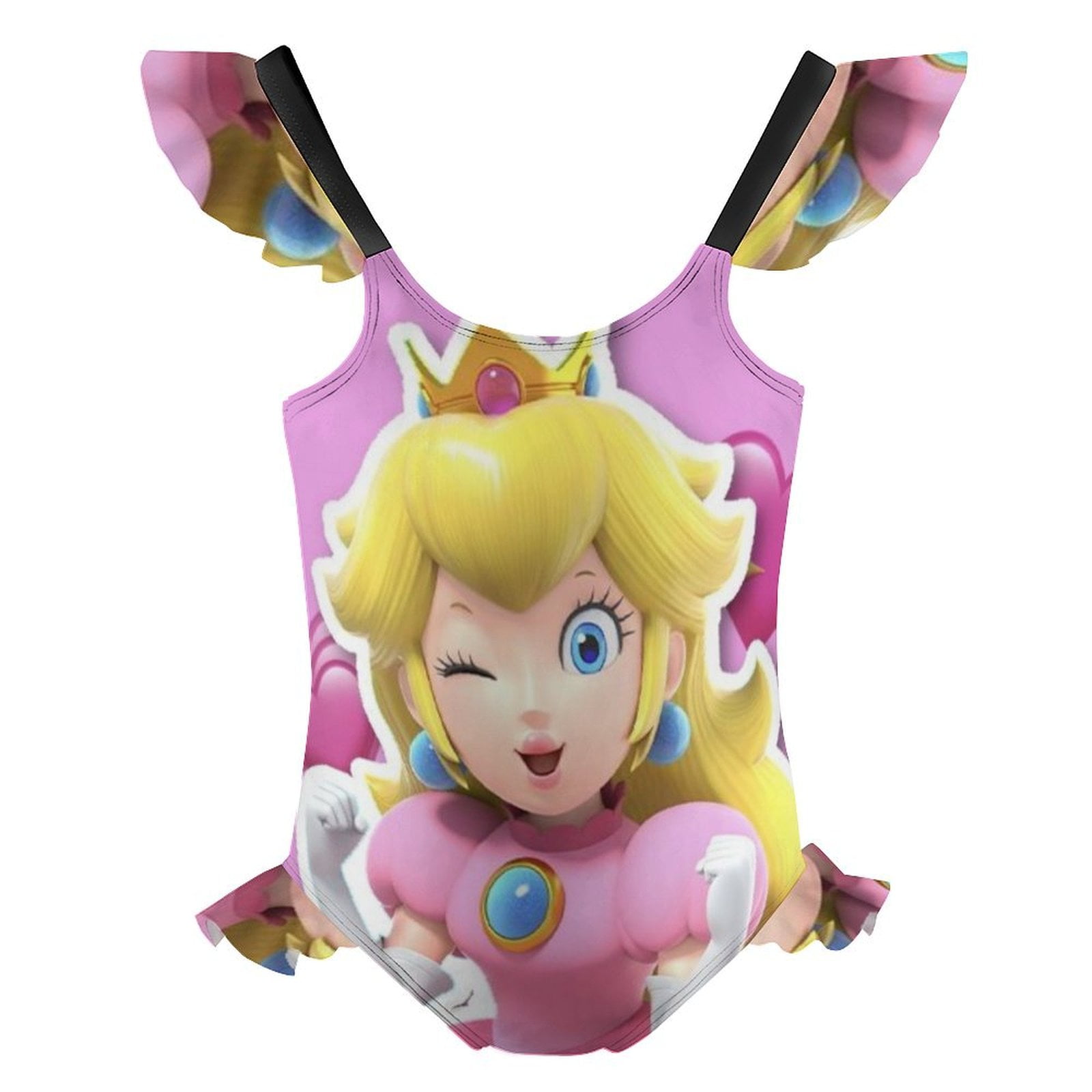 Mario Princess Peach swimsuit for Girl Cute Teen Girls One Piece Ruffle ...