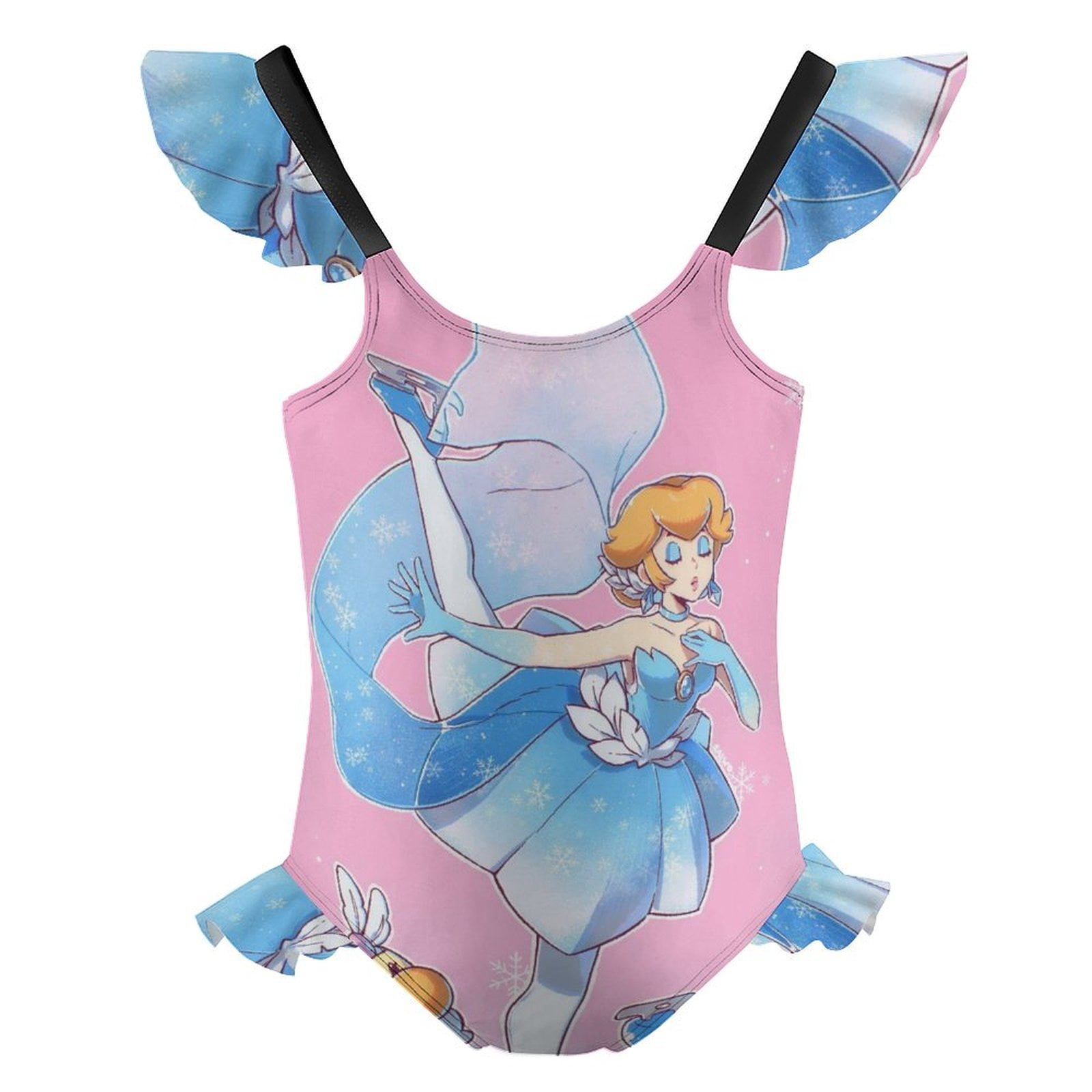Mario Princess Peach swimsuit for Girl Cute Teen Girls One Piece Ruffle ...