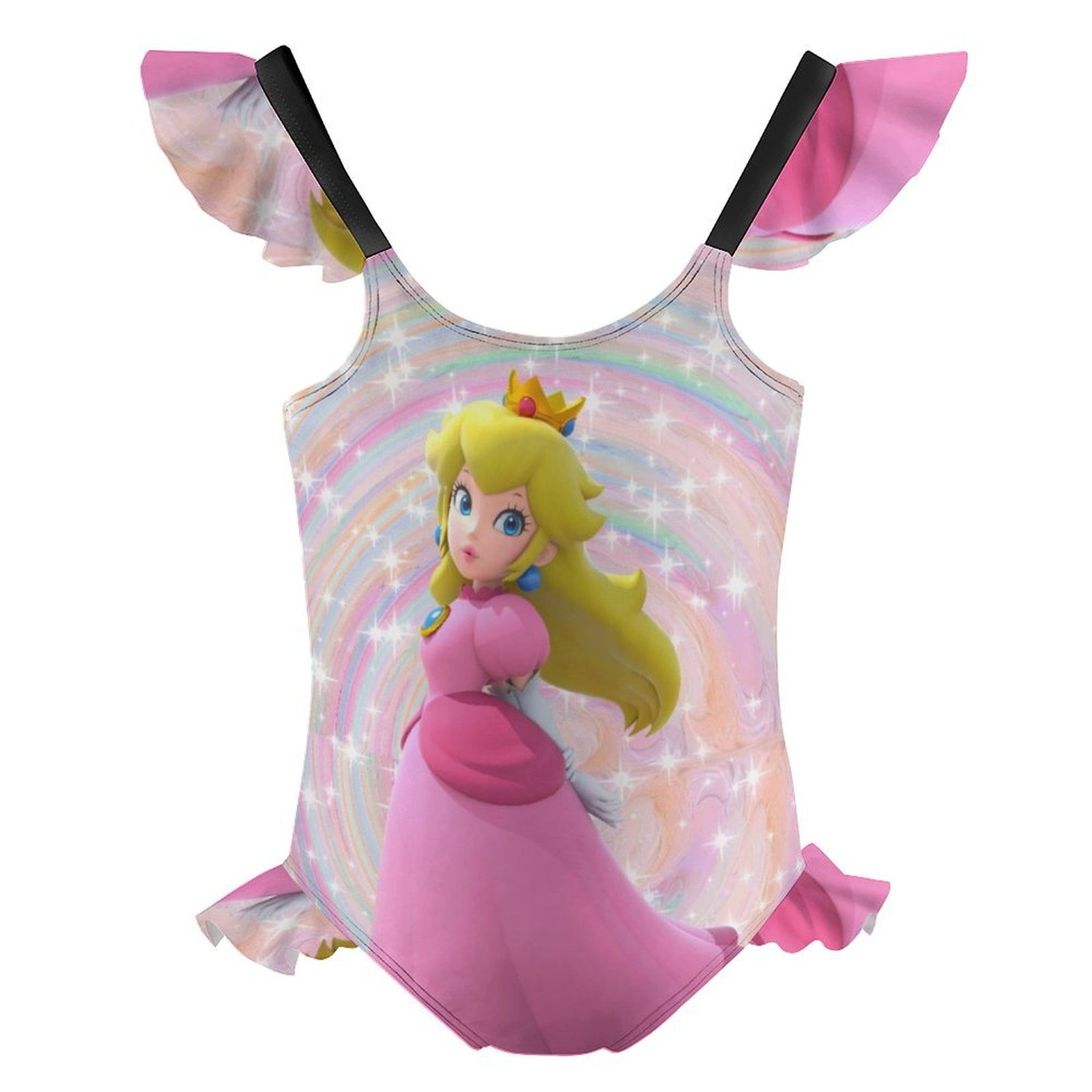 Mario Princess Peach swimsuit for Girl Cute Teen Girls One Piece Ruffle ...