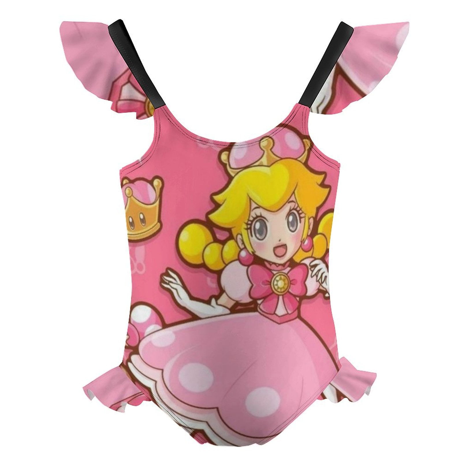 Mario Princess Peach swimsuit for Girl Cute Teen Girls One Piece Ruffle ...