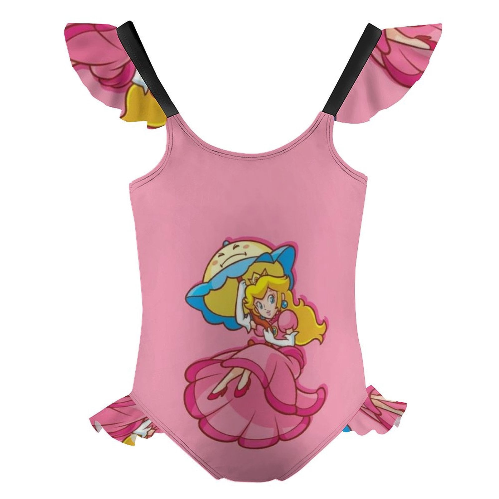 Mario Princess Peach swimsuit for Girl Cute Teen Girls One Piece Ruffle ...