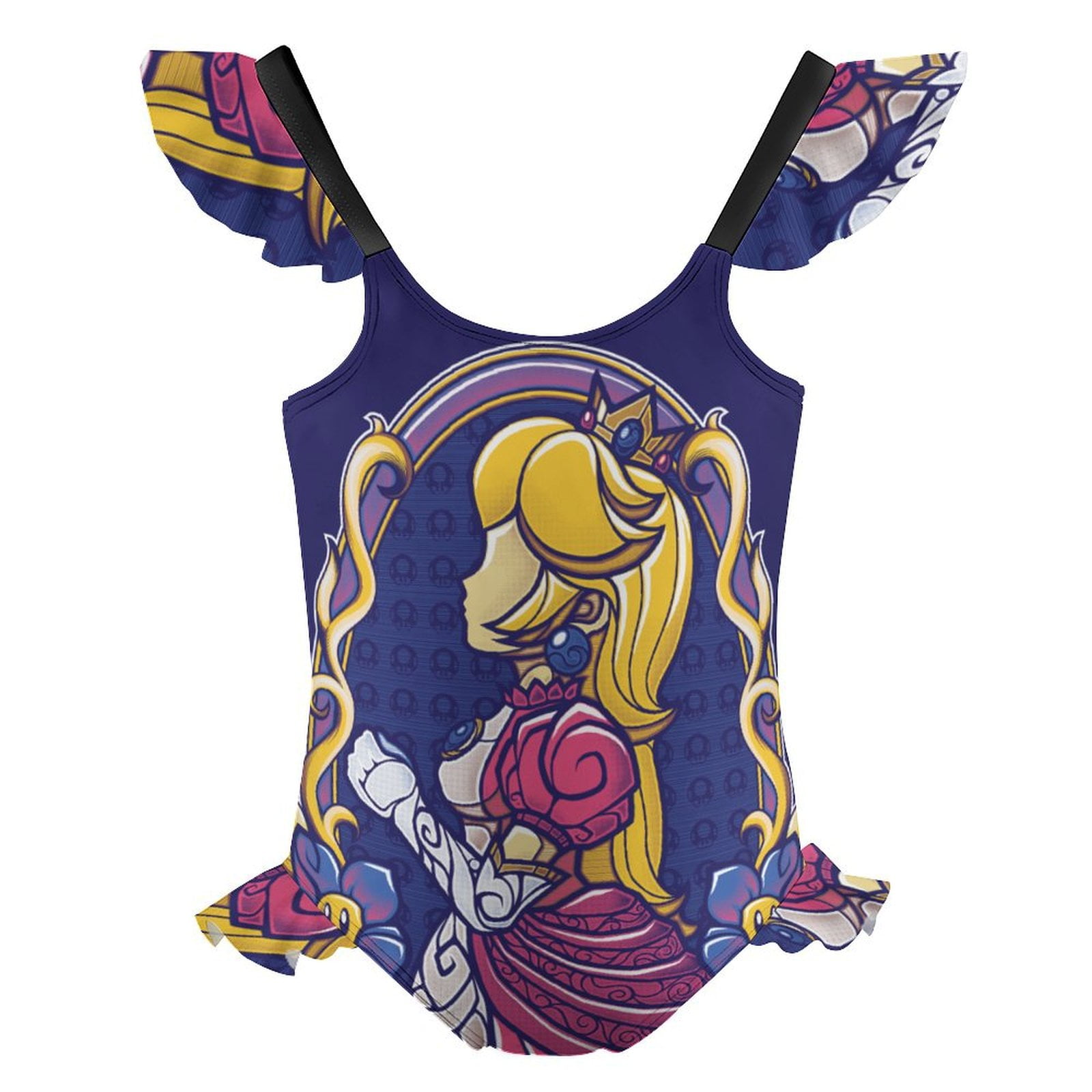 Mario Princess Peach swimsuit for Girl Cute Teen Girls One Piece Ruffle ...