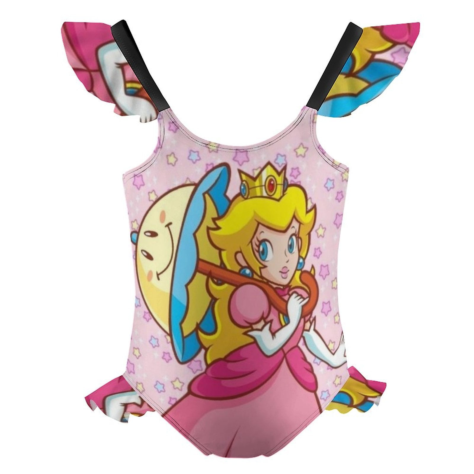 Mario Princess Peach swimsuit for Girl Cute Teen Girls One Piece Ruffle ...