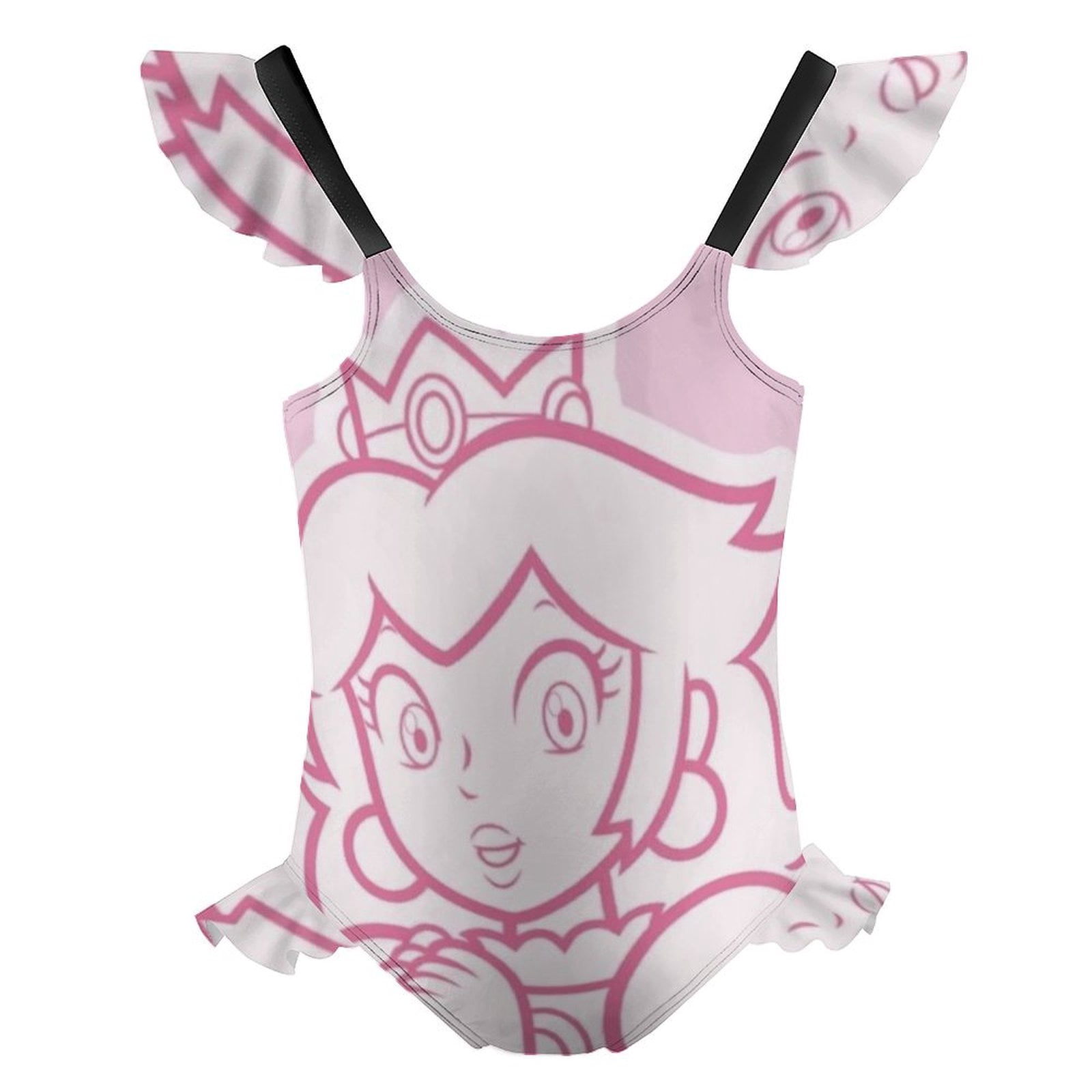 Mario Princess Peach swimsuit for Girl Cute Teen Girls One Piece Ruffle ...