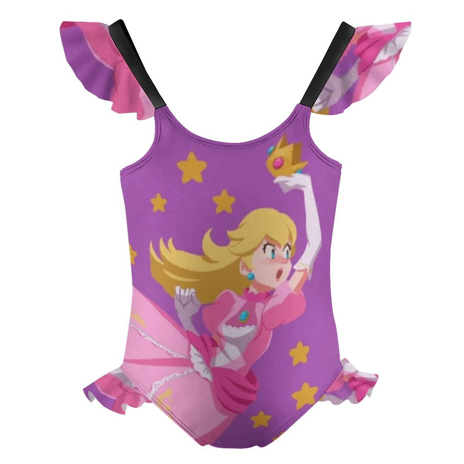 Mario Princess Peach swimsuit for Girl Cute Teen Girls One Piece Ruffle ...