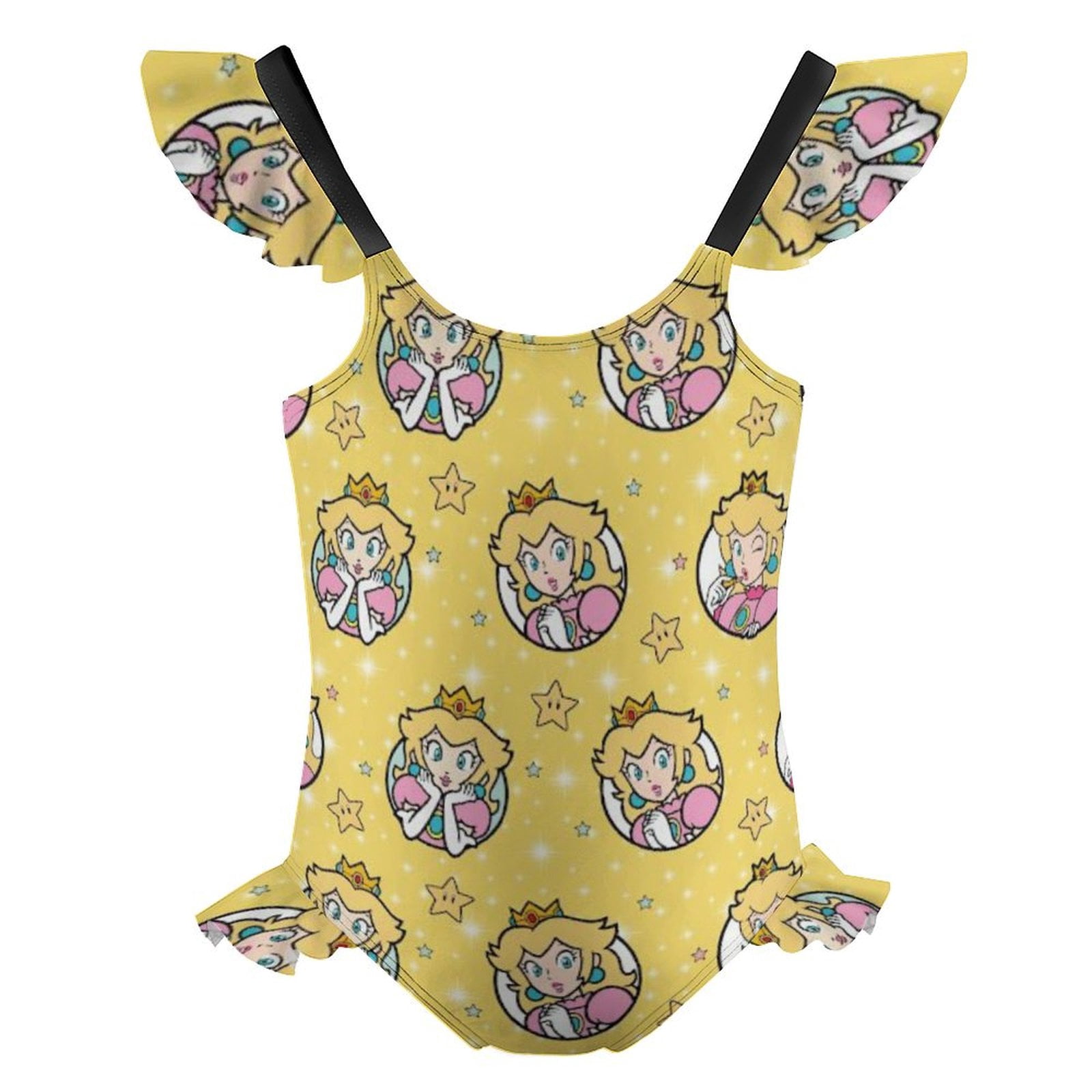 Mario Princess Peach swimsuit for Girl Cute Teen Girls One Piece Ruffle ...