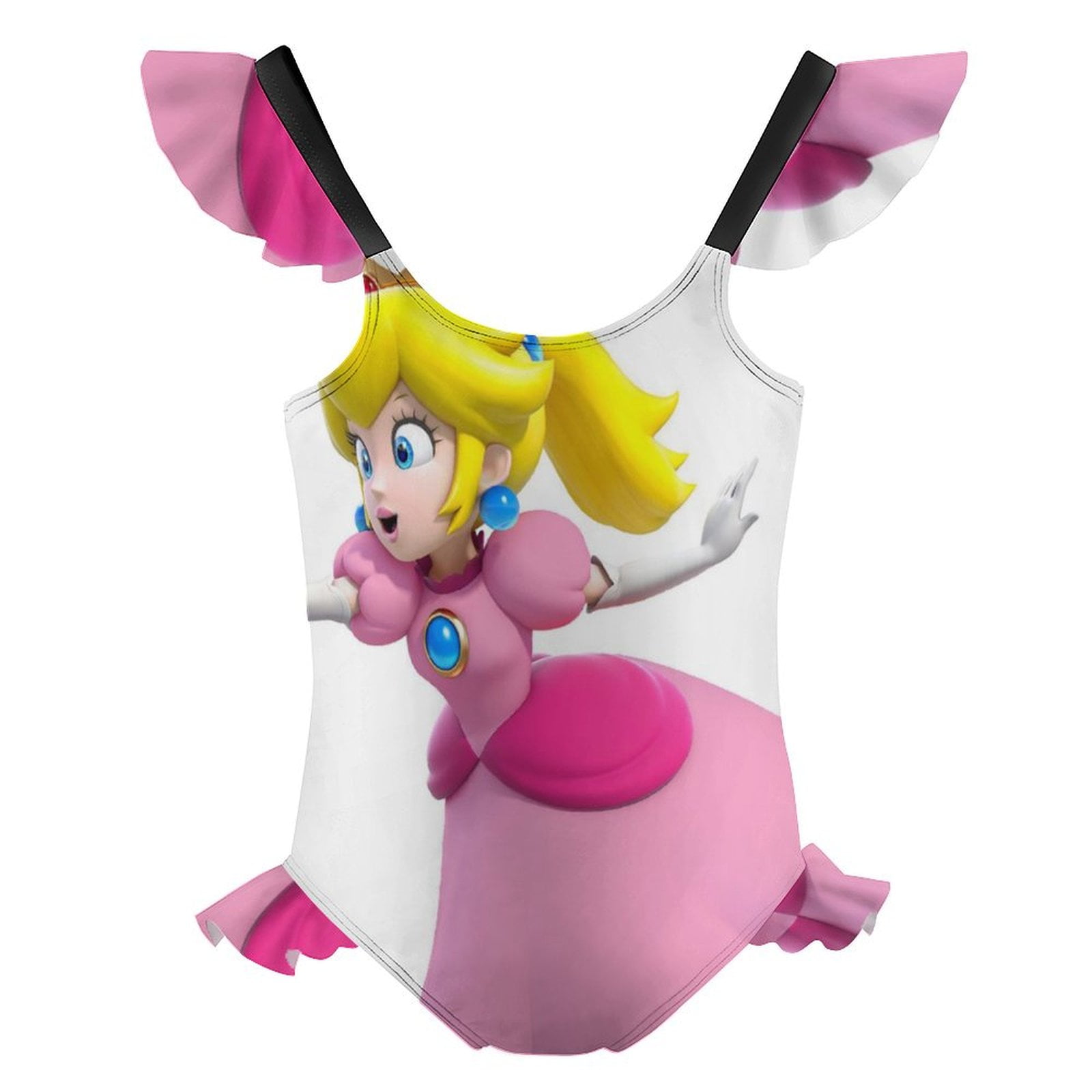 Mario Princess Peach swimsuit for Girl Cute Teen Girls One Piece Ruffle ...