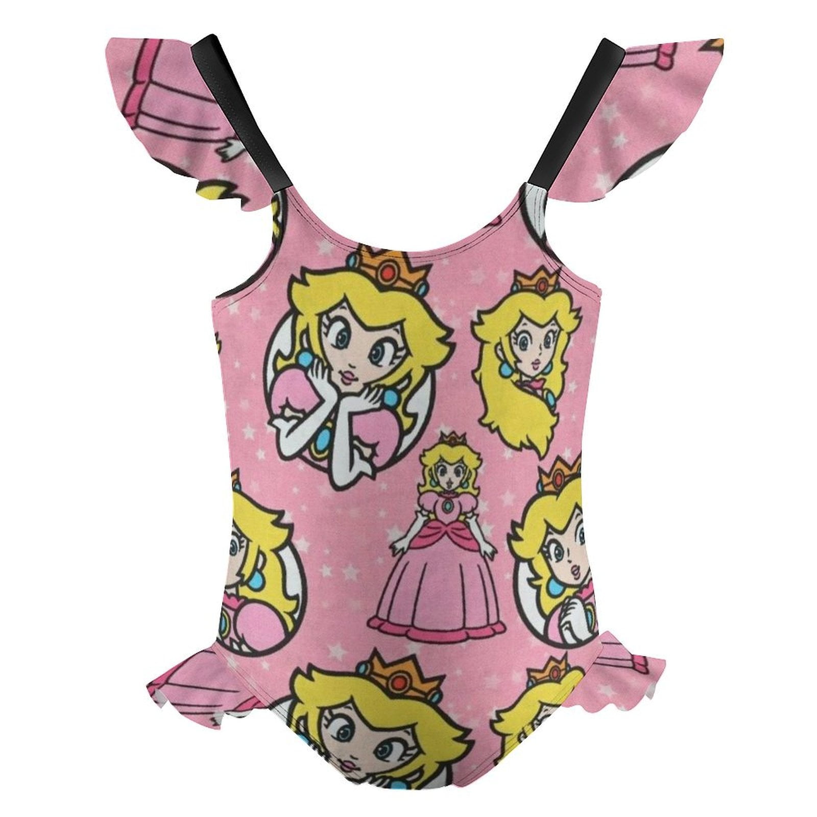 Mario Princess Peach swimsuit for Girl Cute Teen Girls One Piece Ruffle ...