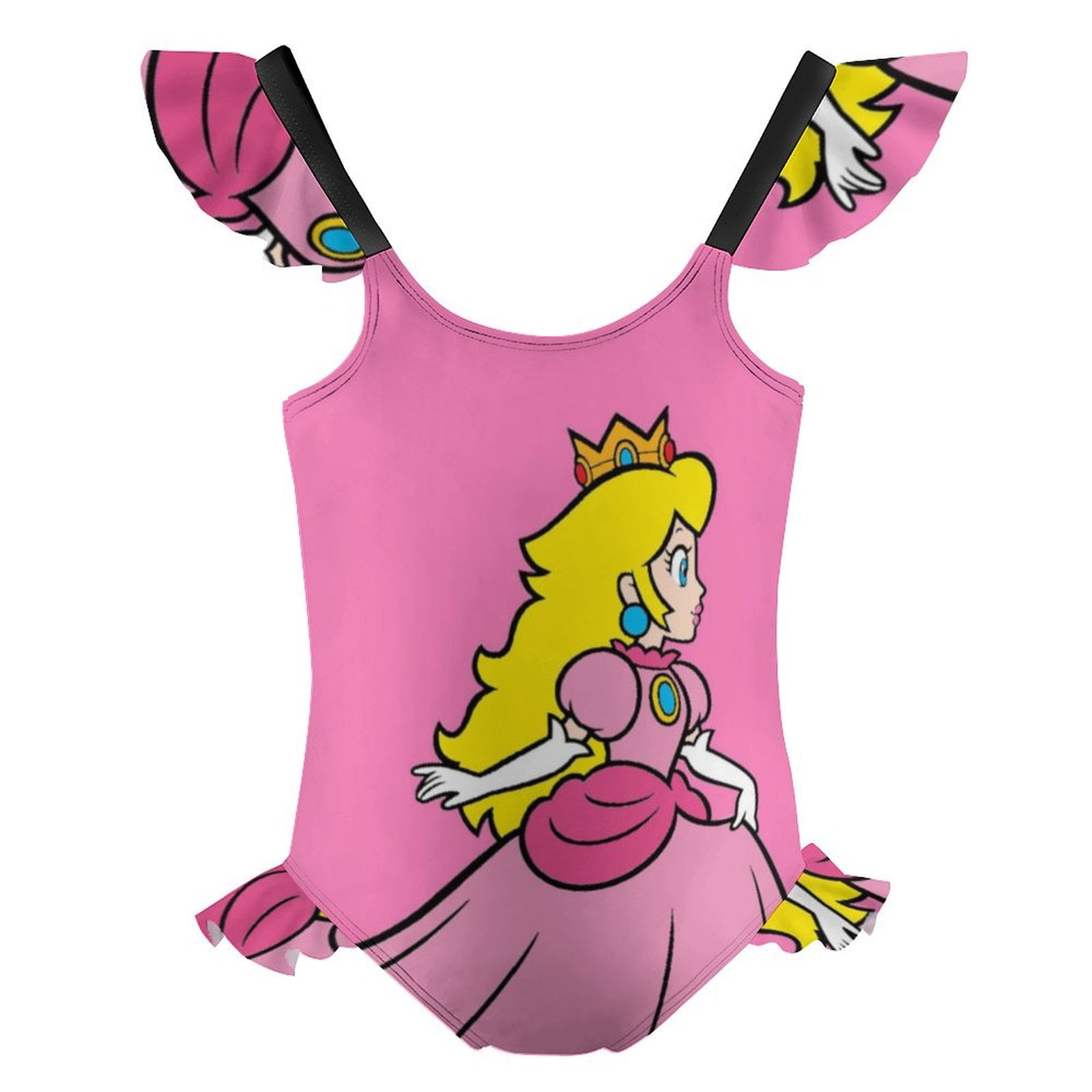 Mario Princess Peach swimsuit for Girl Cute Teen Girls One Piece Ruffle ...