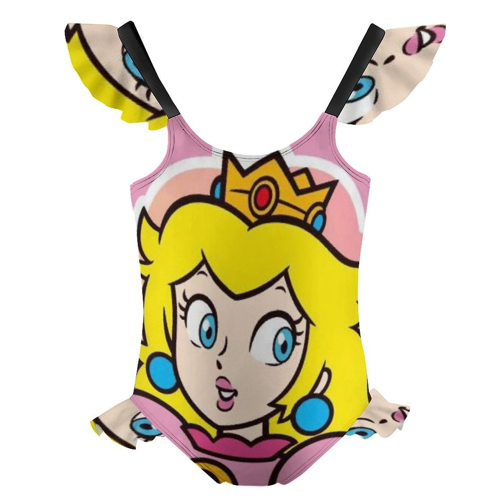 Mario Princess Peach swimsuit for Girl Cute Teen Girls One Piece Ruffle ...