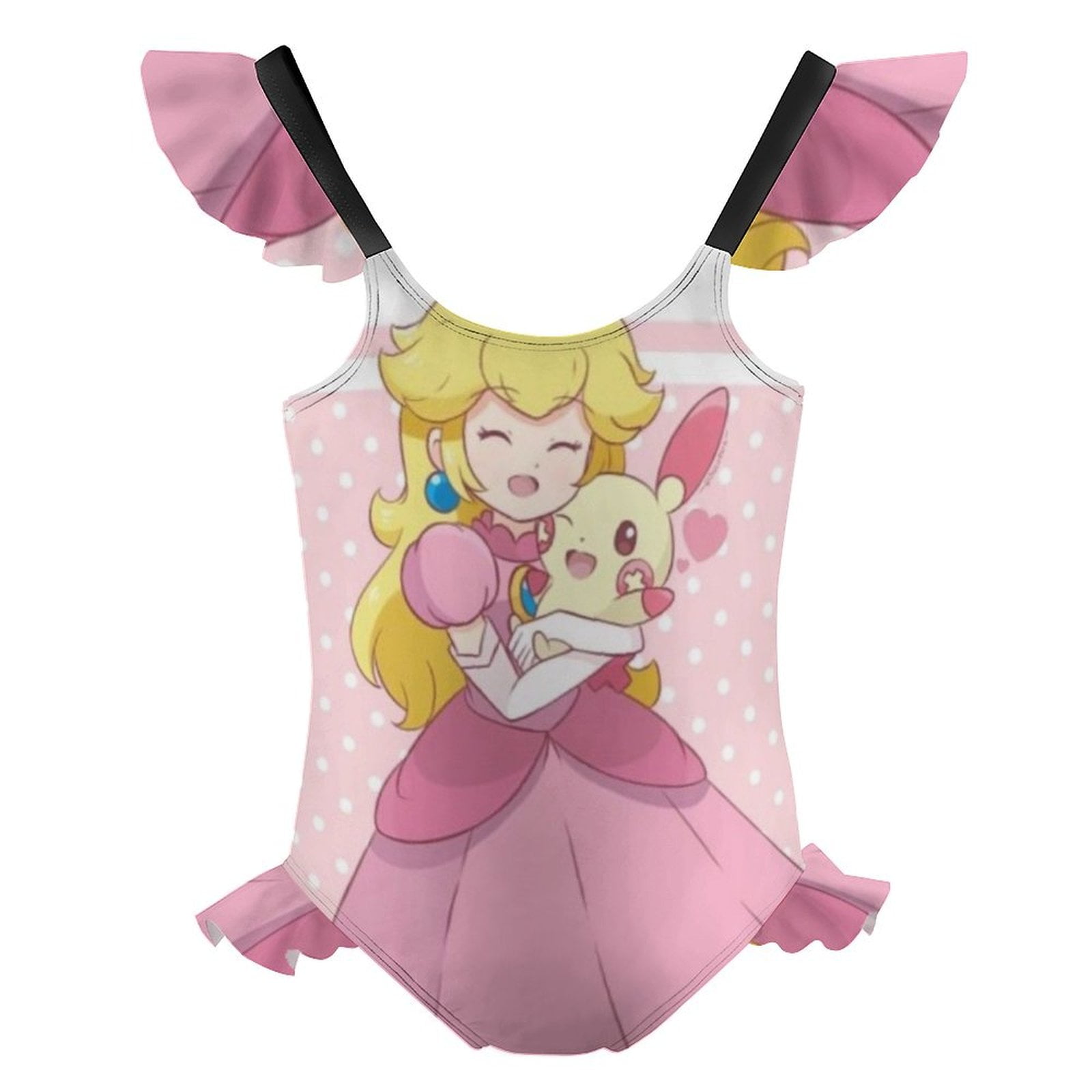 Mario Princess Peach swimsuit for Girl Cute Teen Girls One Piece Ruffle ...