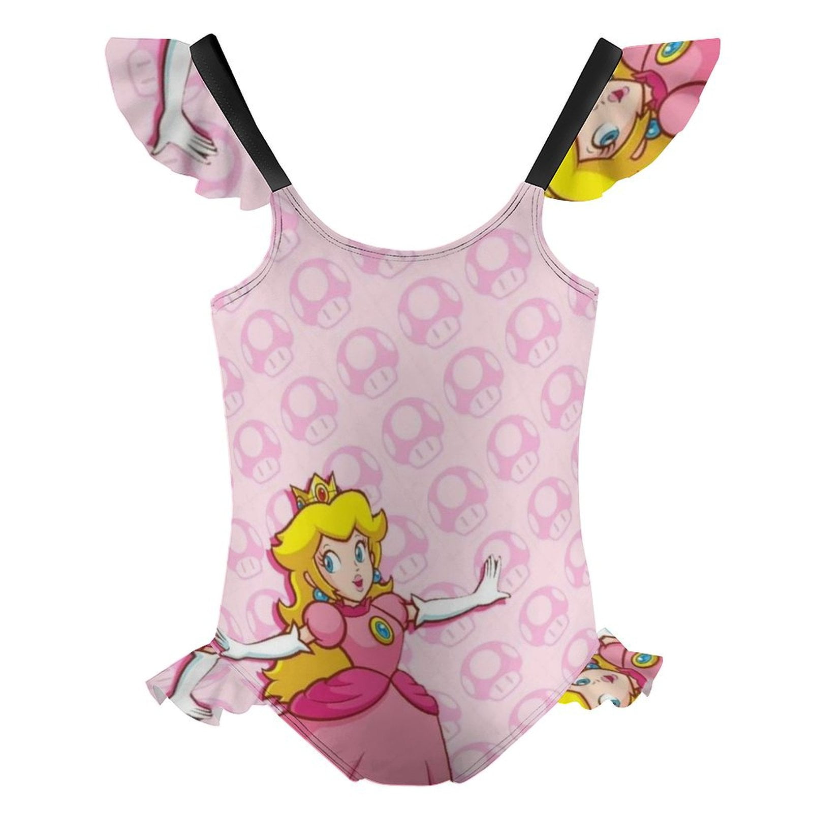 Mario Princess Peach swimsuit for Girl Cute Teen Girls One Piece Ruffle ...