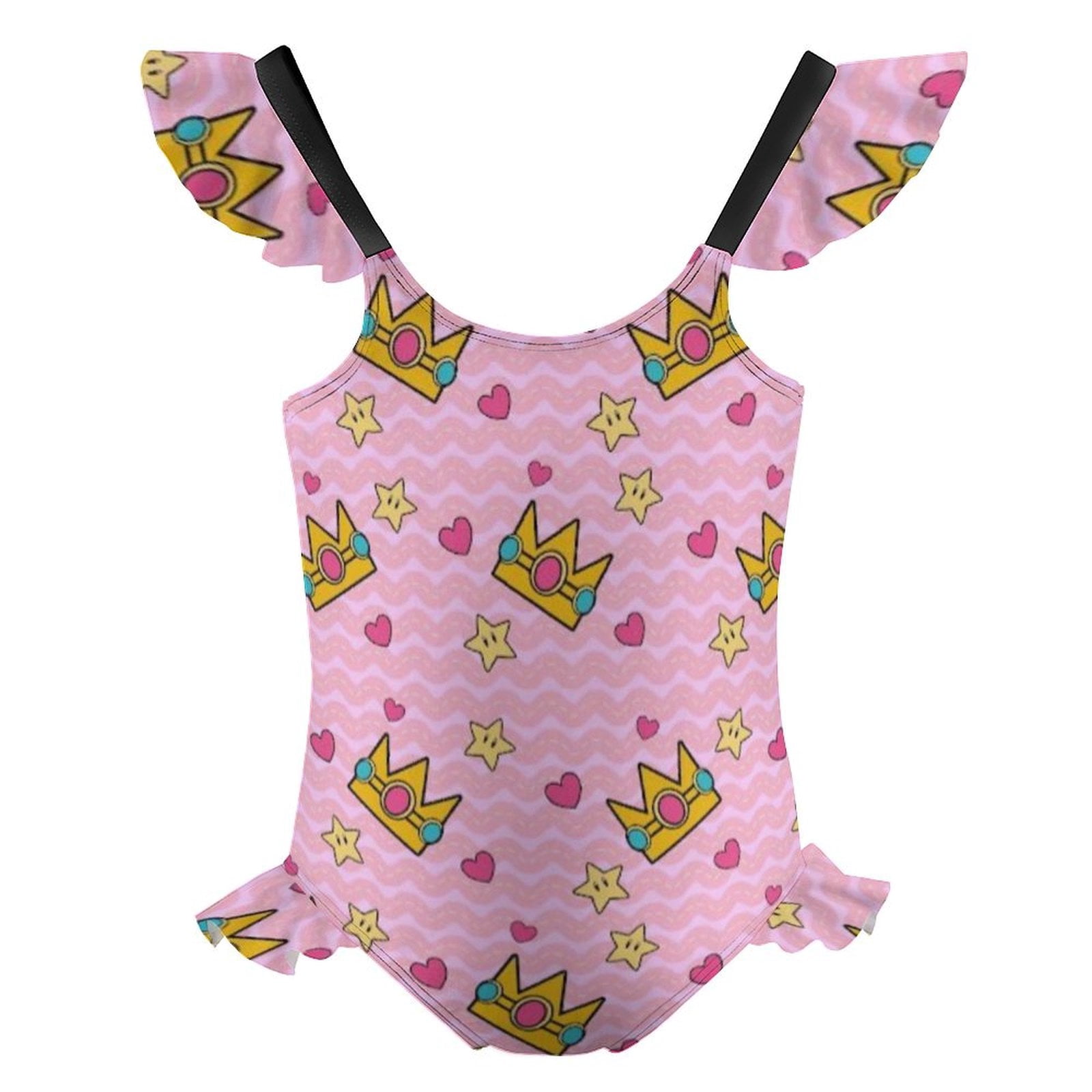 Mario Princess Peach swimsuit for Girl Cute Teen Girls One Piece Ruffle ...