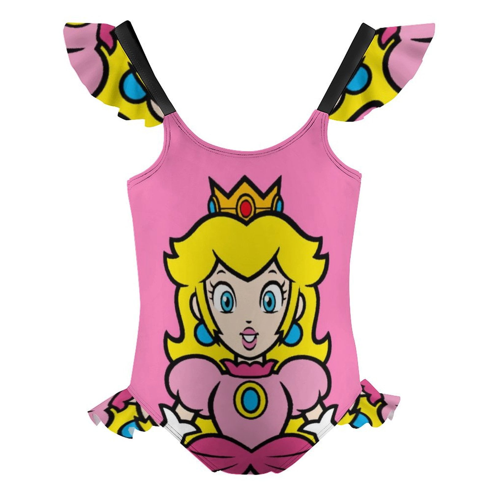 Mario Princess Peach swimsuit for Girl Cute Teen Girls One Piece Ruffle ...