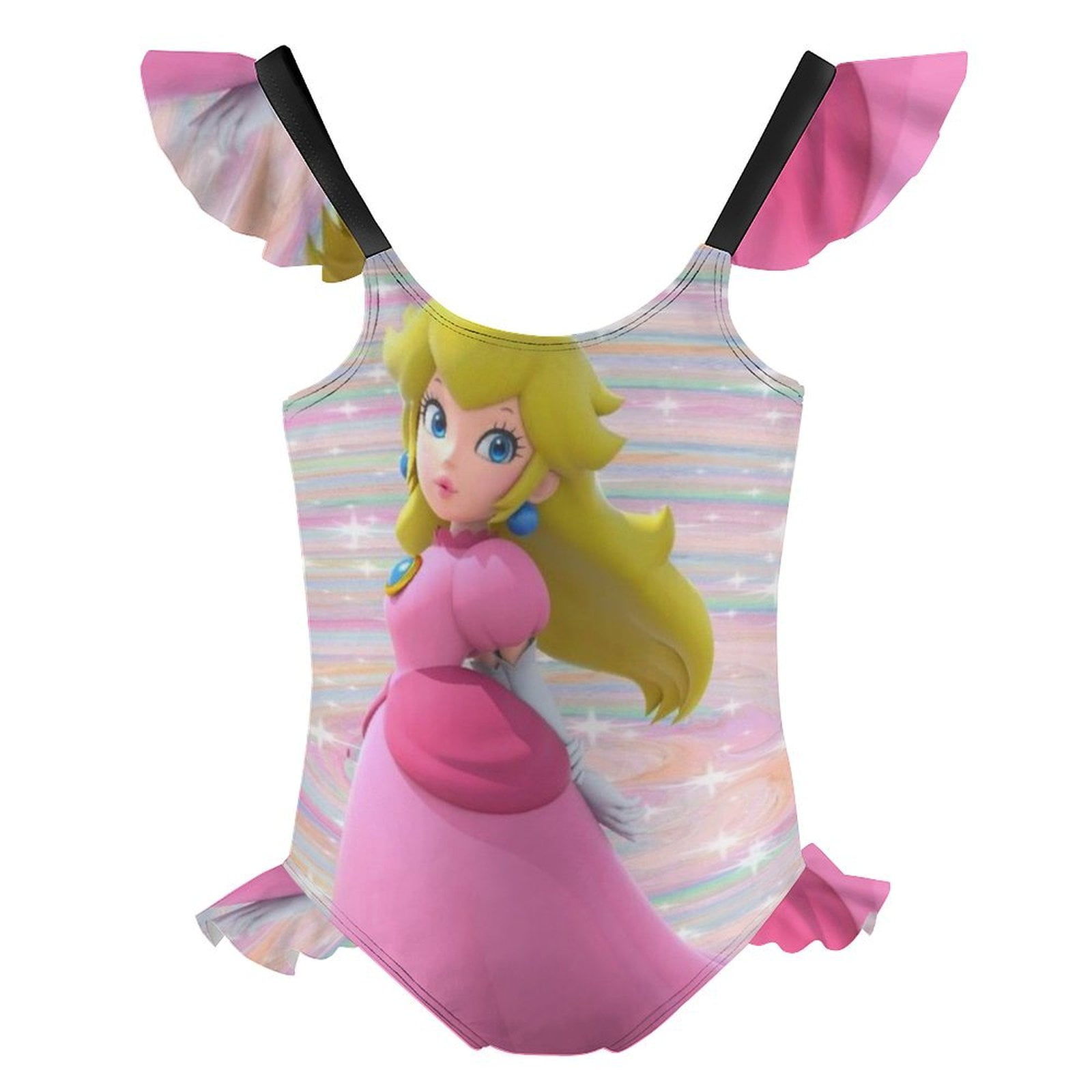 Mario Princess Peach swimsuit for Girl Cute Teen Girls One Piece Ruffle ...
