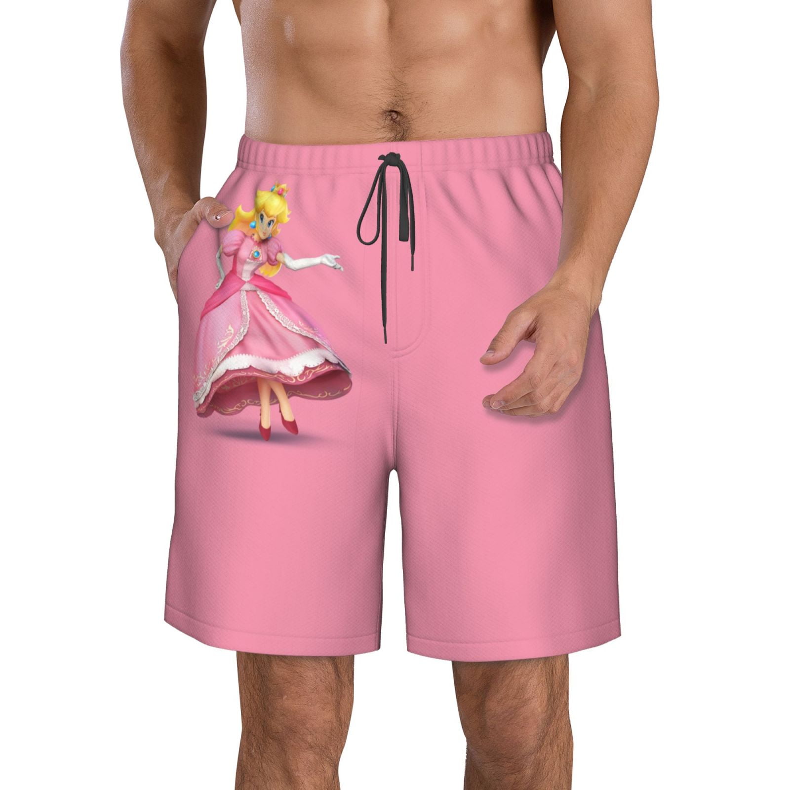 Mario Princess Peach98 Summer Beach Sign Mens Swim Trunks Quick Dry ...