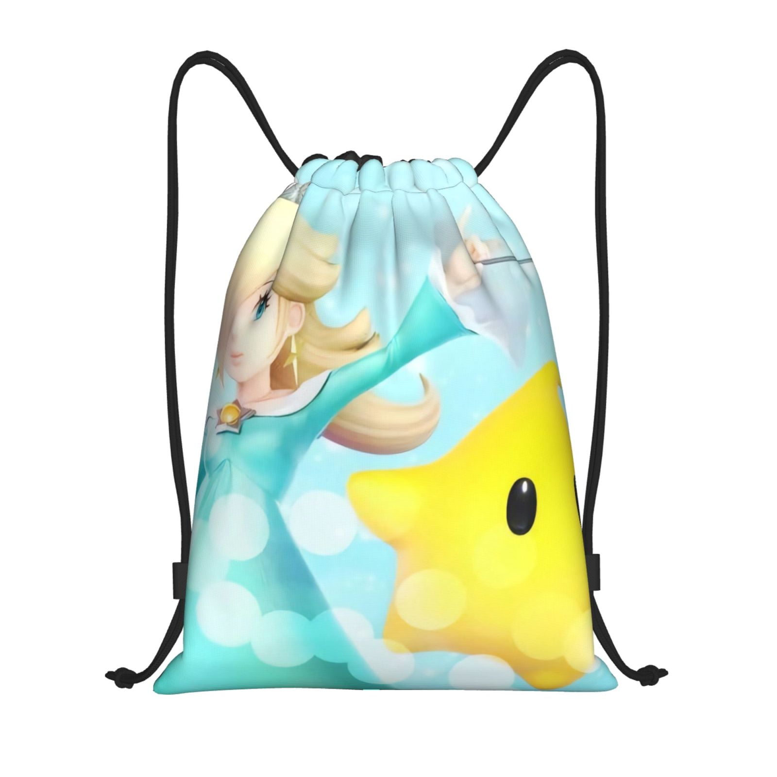 Mario Princess Rosalina Blue Drawstring Backpack Drawstring Gym Bags ...