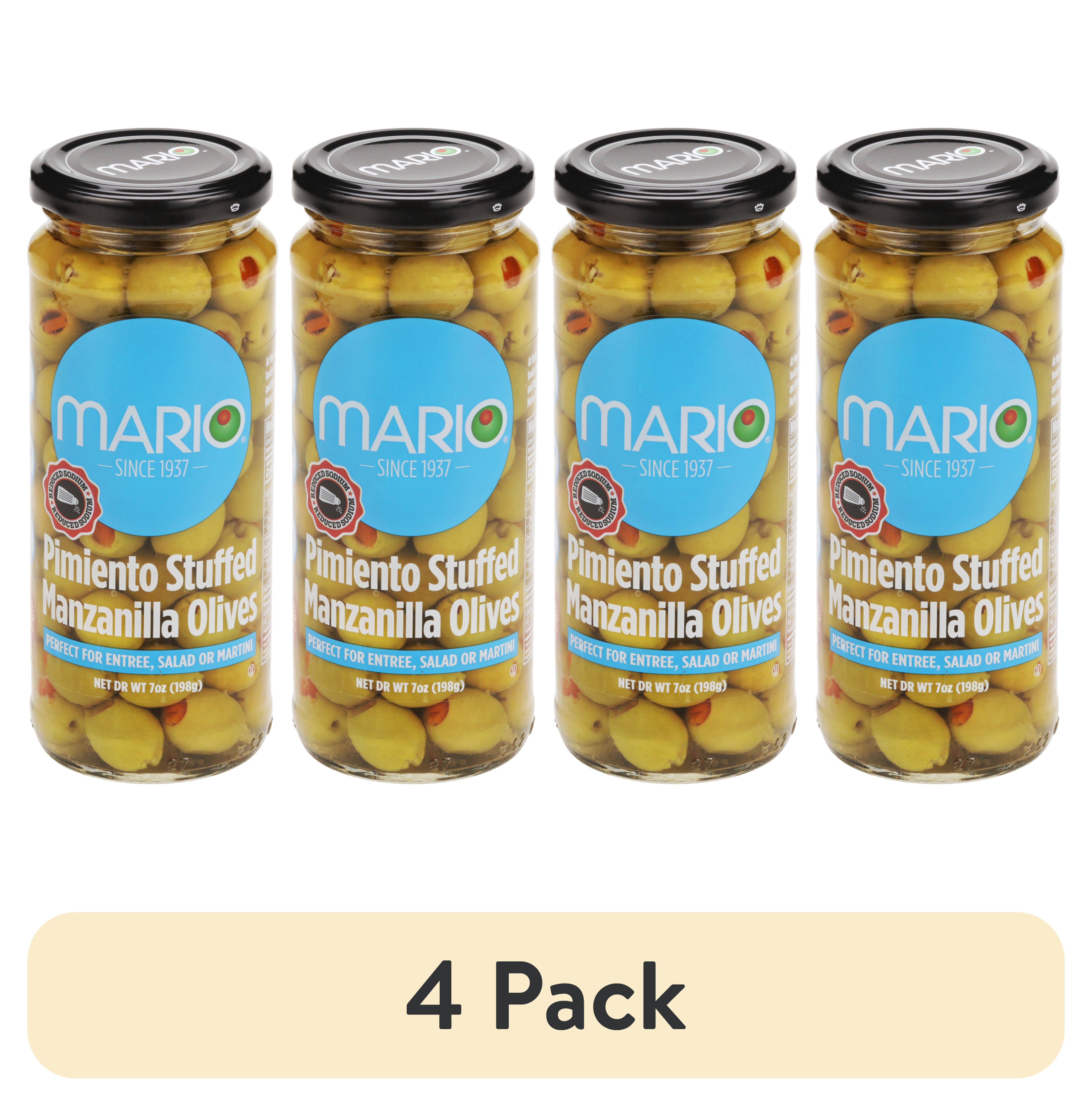 (4 pack) Mario Reduced Sodium Manzanilla Olives stuffed with Minced ...