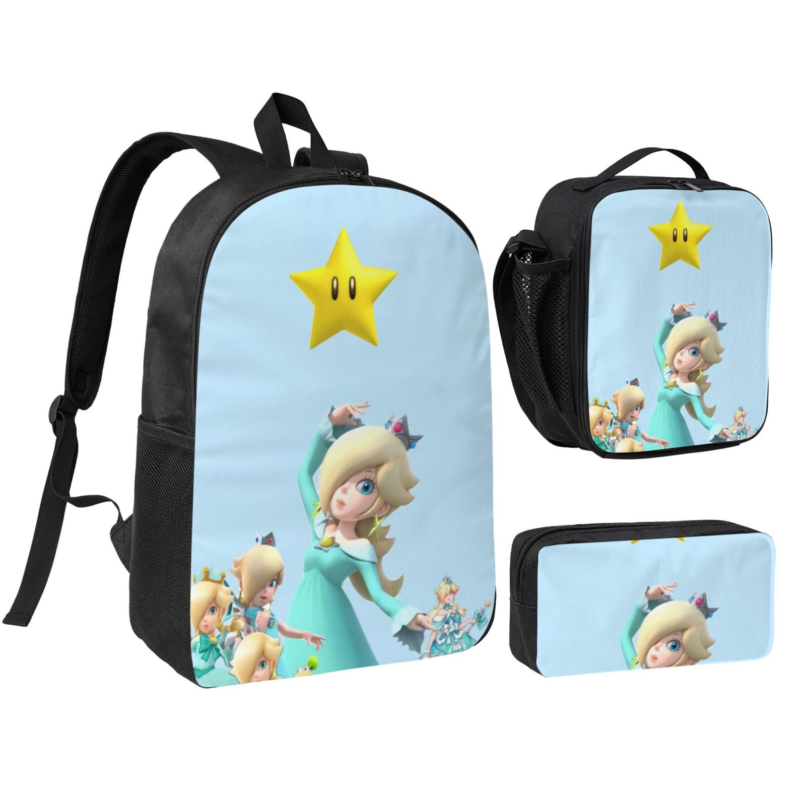 Mario Rosalina 584 School Backpack with Lunch Box and Pencil Cas ...