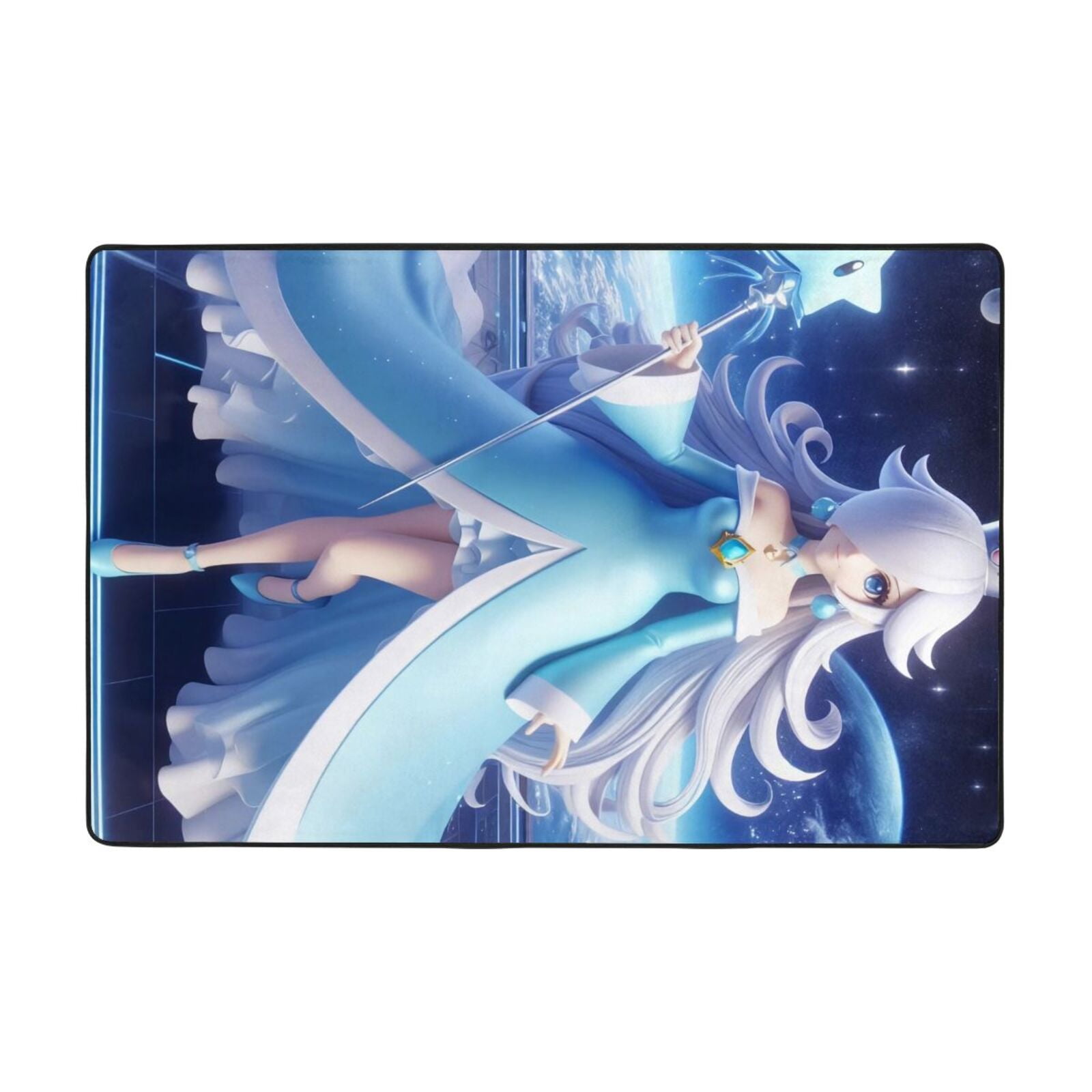 Mario Rosalina Blue Gamer Rug Room Non-Slip Gaming Rug Cool Graffiti ...