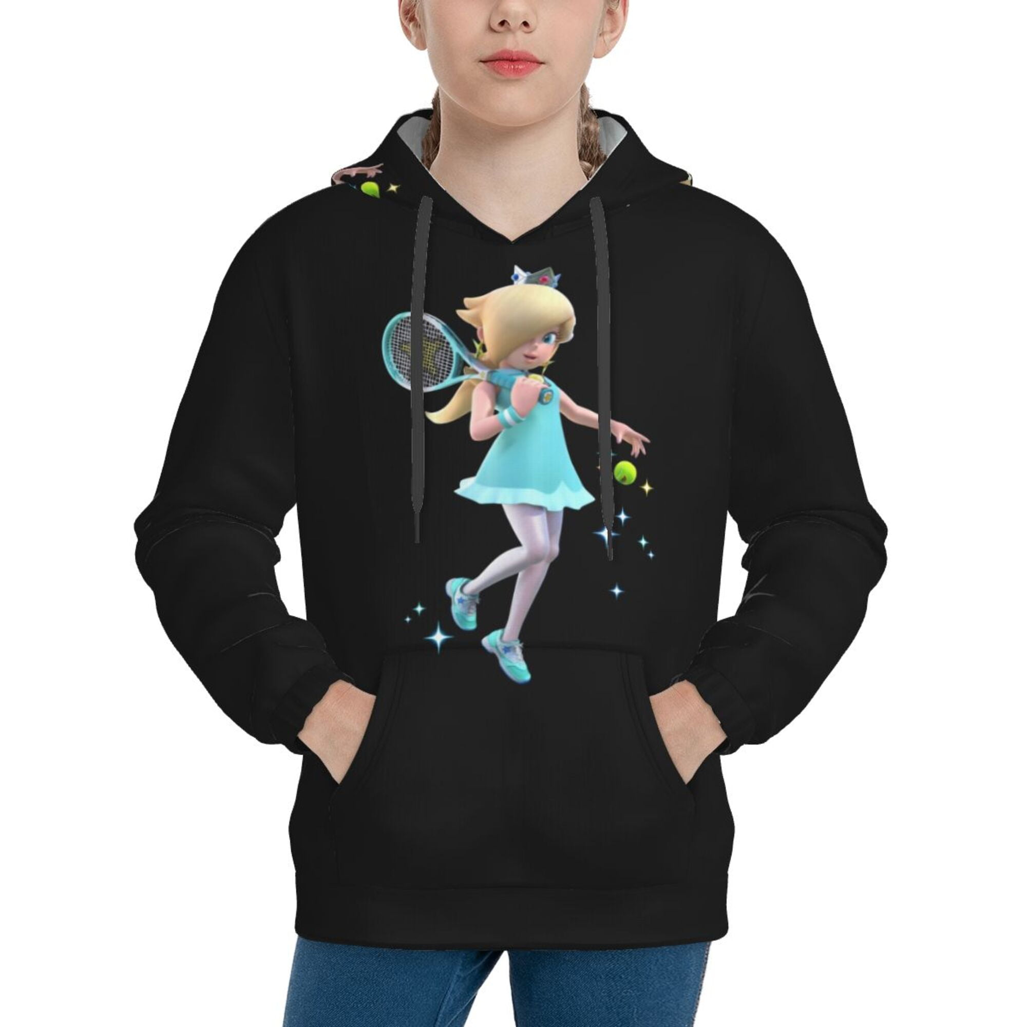 Mario Rosalina Play Tennis Hoodies for Boys Girls Teen Kids,Soft Hooded Sweatshirts Pullover ...